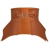 ZPAQI Women Faux Leather Wide Waist Belts Skirt Jeans Belt with Retro ...