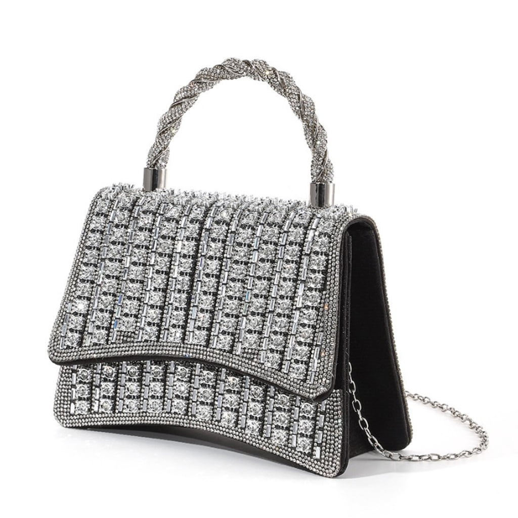 ZPAQI Women's Elegant Evening Clutch Bag Rhinestones Accent Handbag for ...
