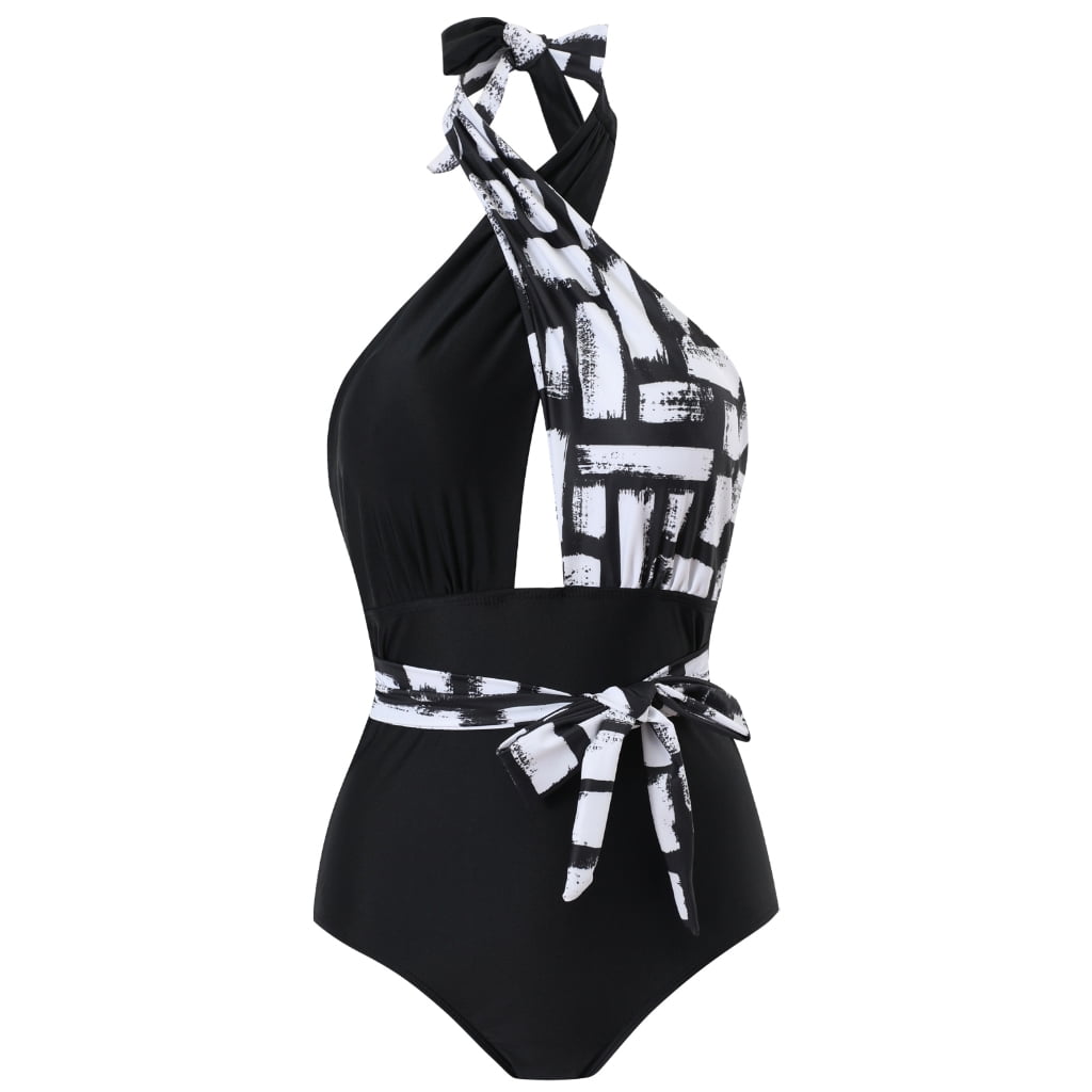 ZPAQI Womens Cut-out Bathing Suit Floral Print Swimwear One-Piece ...