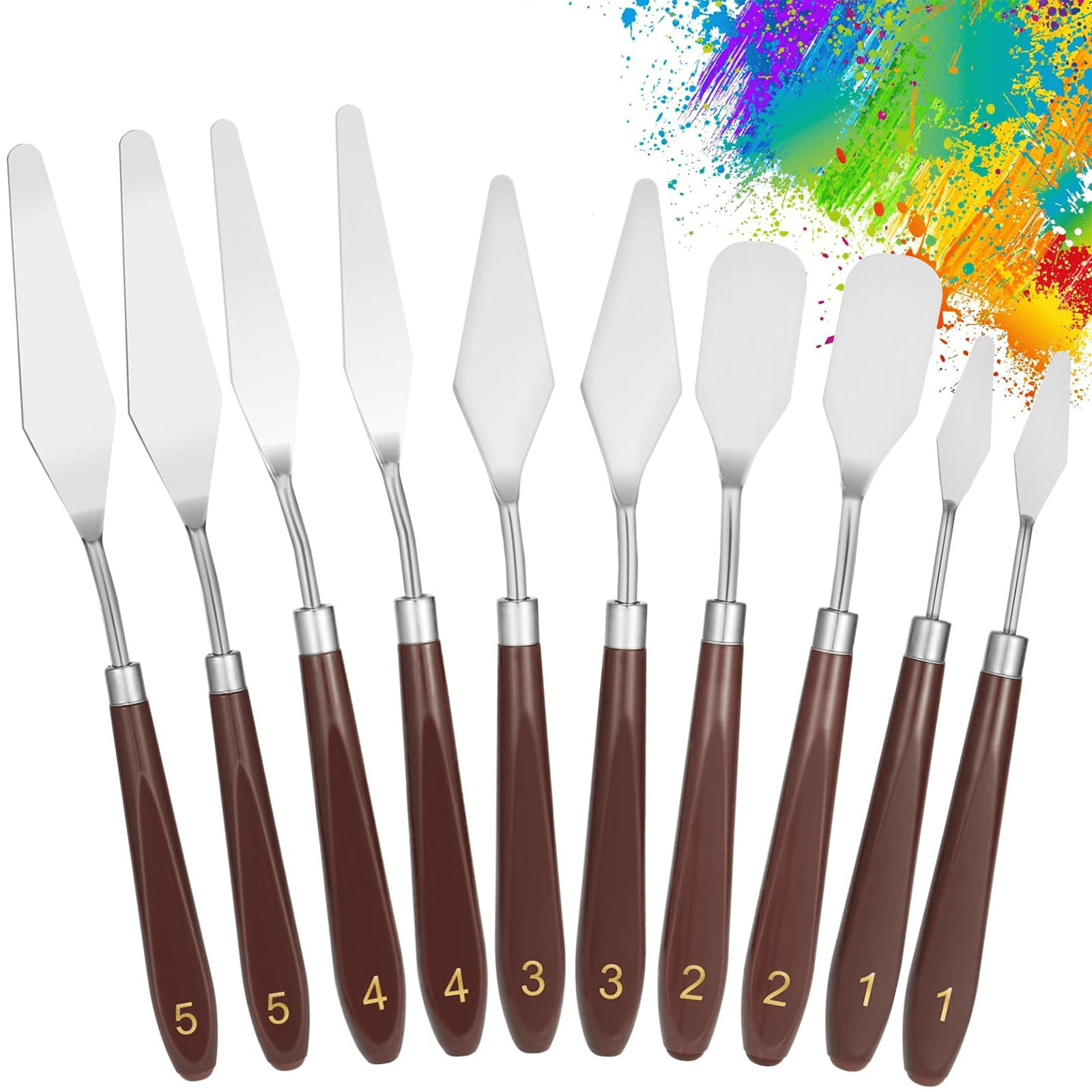 ZPARNO 10PCS Palette Knife Set, Stainless Steel Painting Knives ...