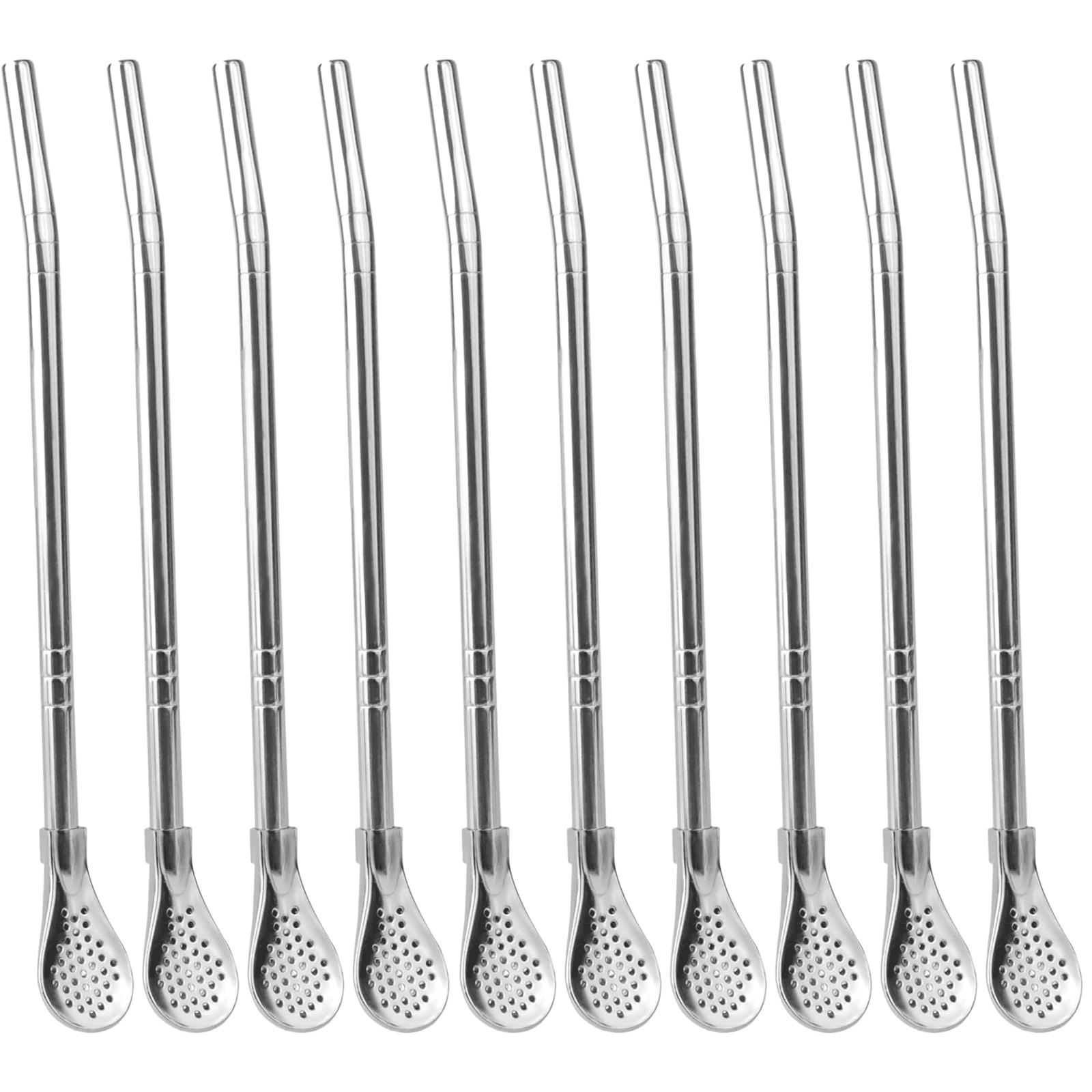 ZPARNO Yerba Mate Bombilla Straws, 10Pcs Stainless Steel Reusable Spoon ...