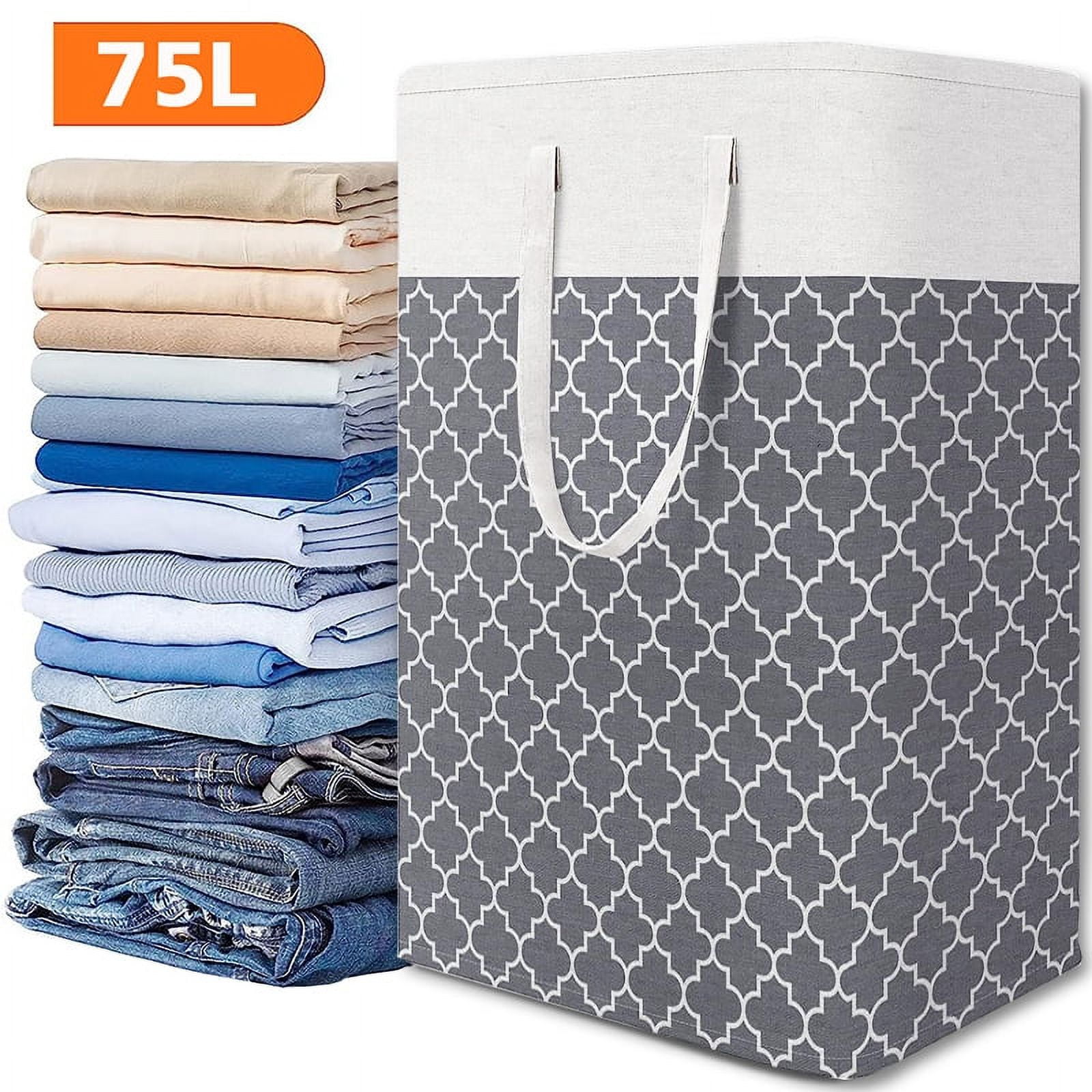 ZPL 75L Collapsible Laundry Hamper, Waterproof Oxford Cloth Storage ...