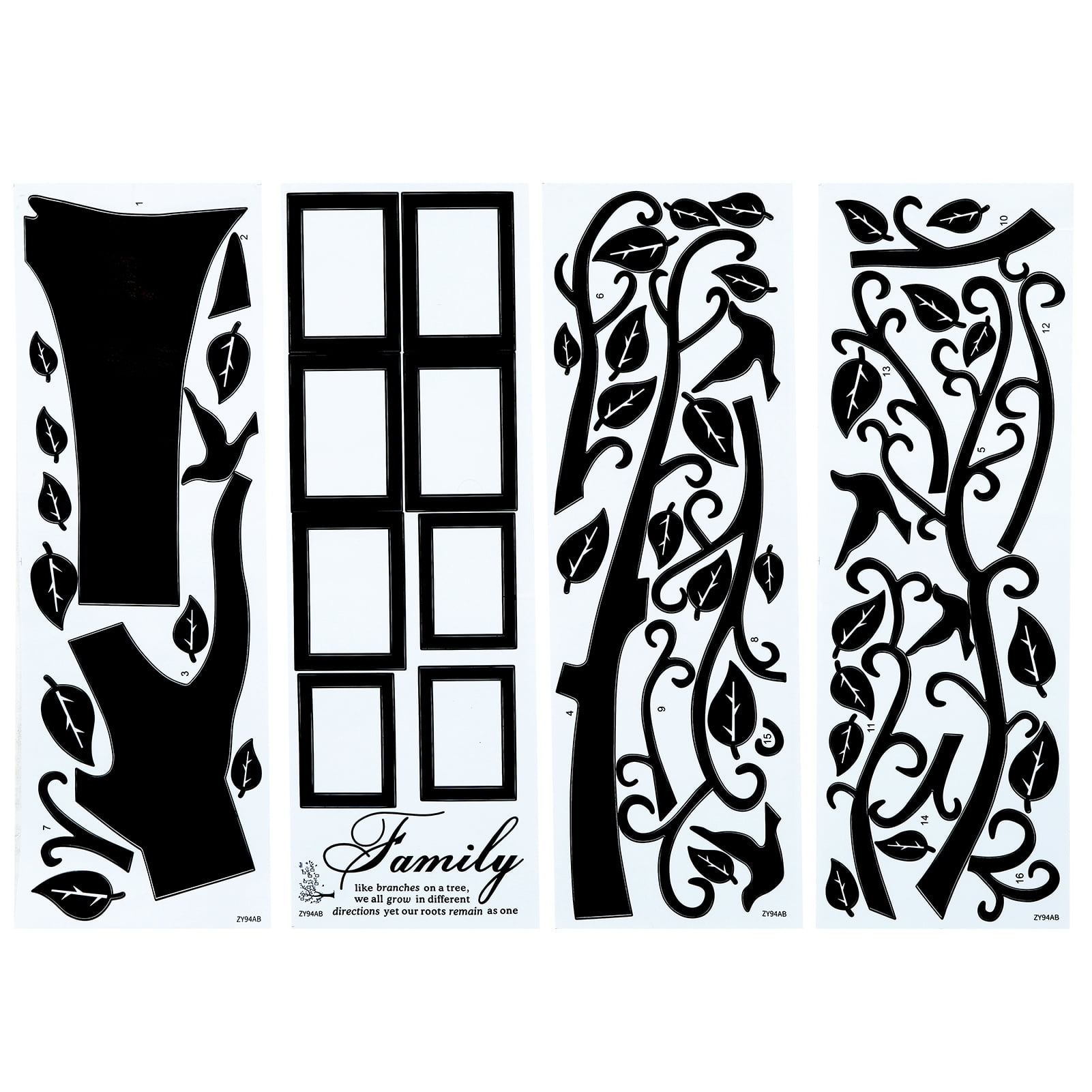 ZPSHYD Family Photo Frame Tree Wall Sticker, DIY Family Tree Wall ...