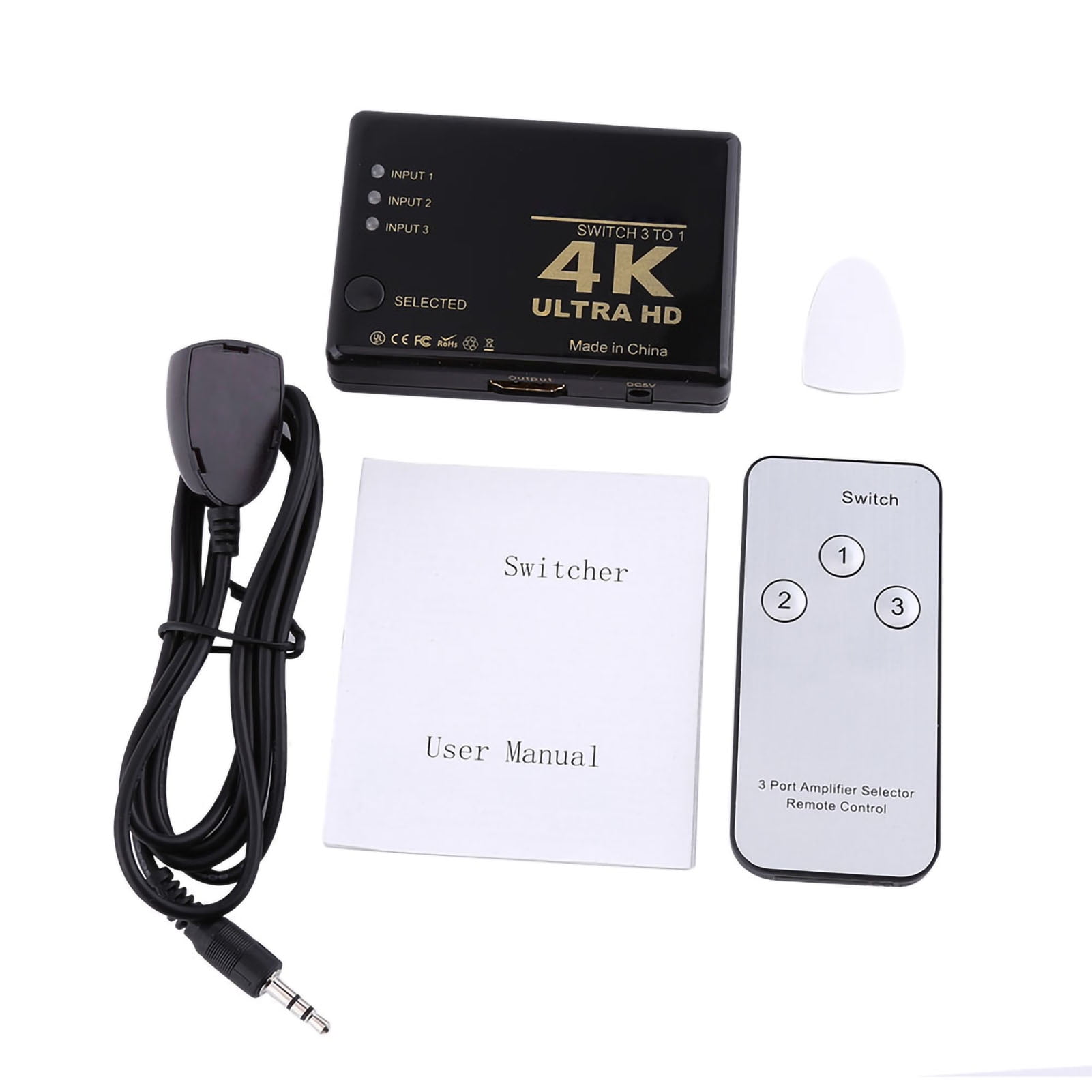 ZPSHYD Switch Splitter, HDMI Switch 3 in 1 Out 4K Ultra HD 1080P 3 Port ...