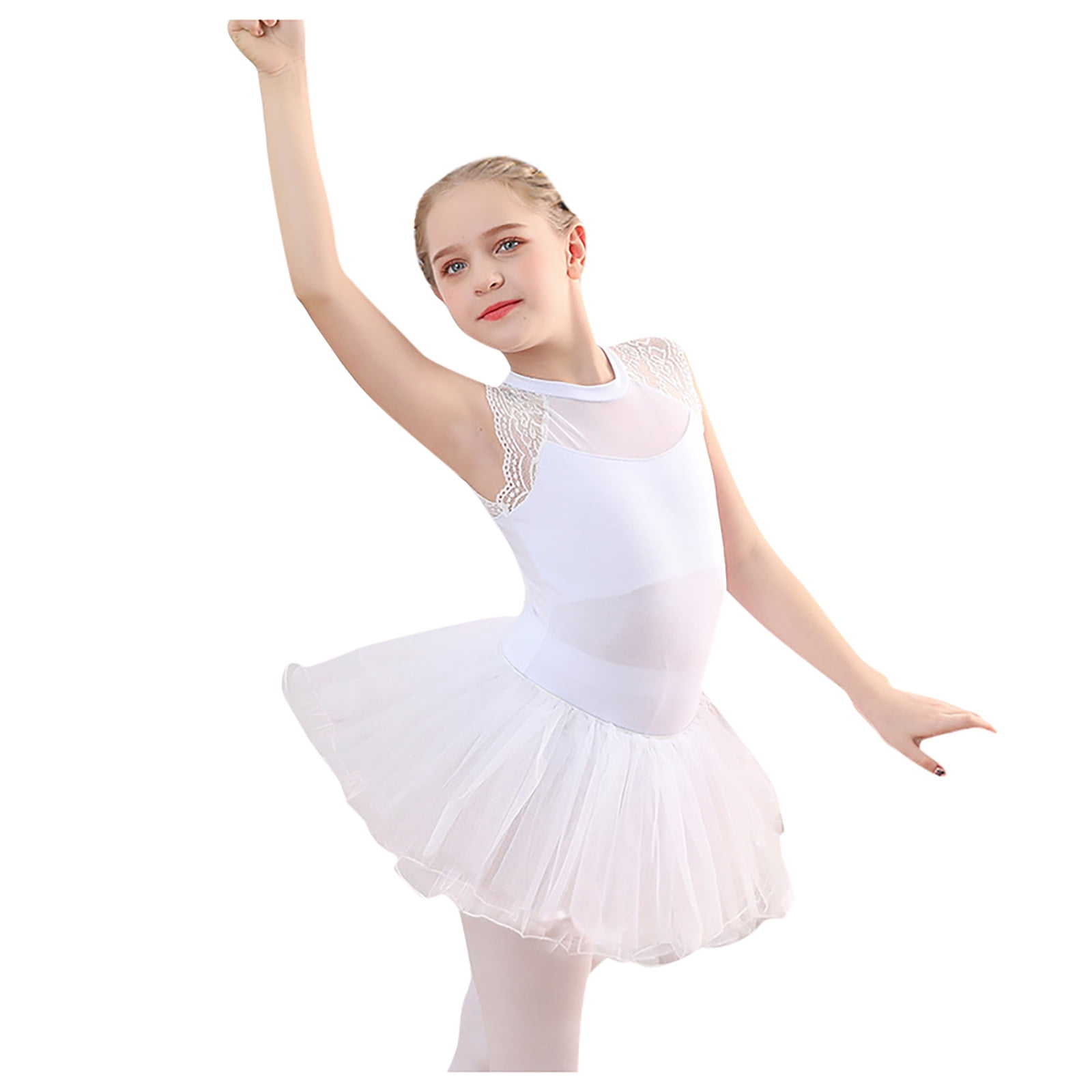 ZPWKLM Outfit Sets For Child Ballet Dance Dress Lace Short Sleeve ...