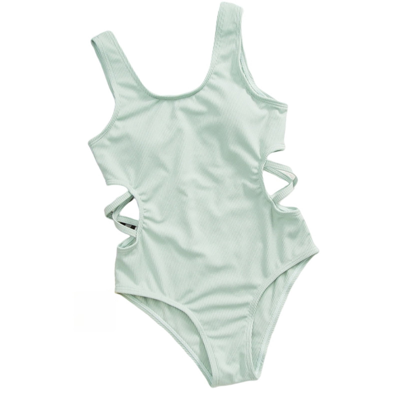 ZPWKLM Racing Swimsuits For Girls One Piece Solid Color Vest Swimsuit ...