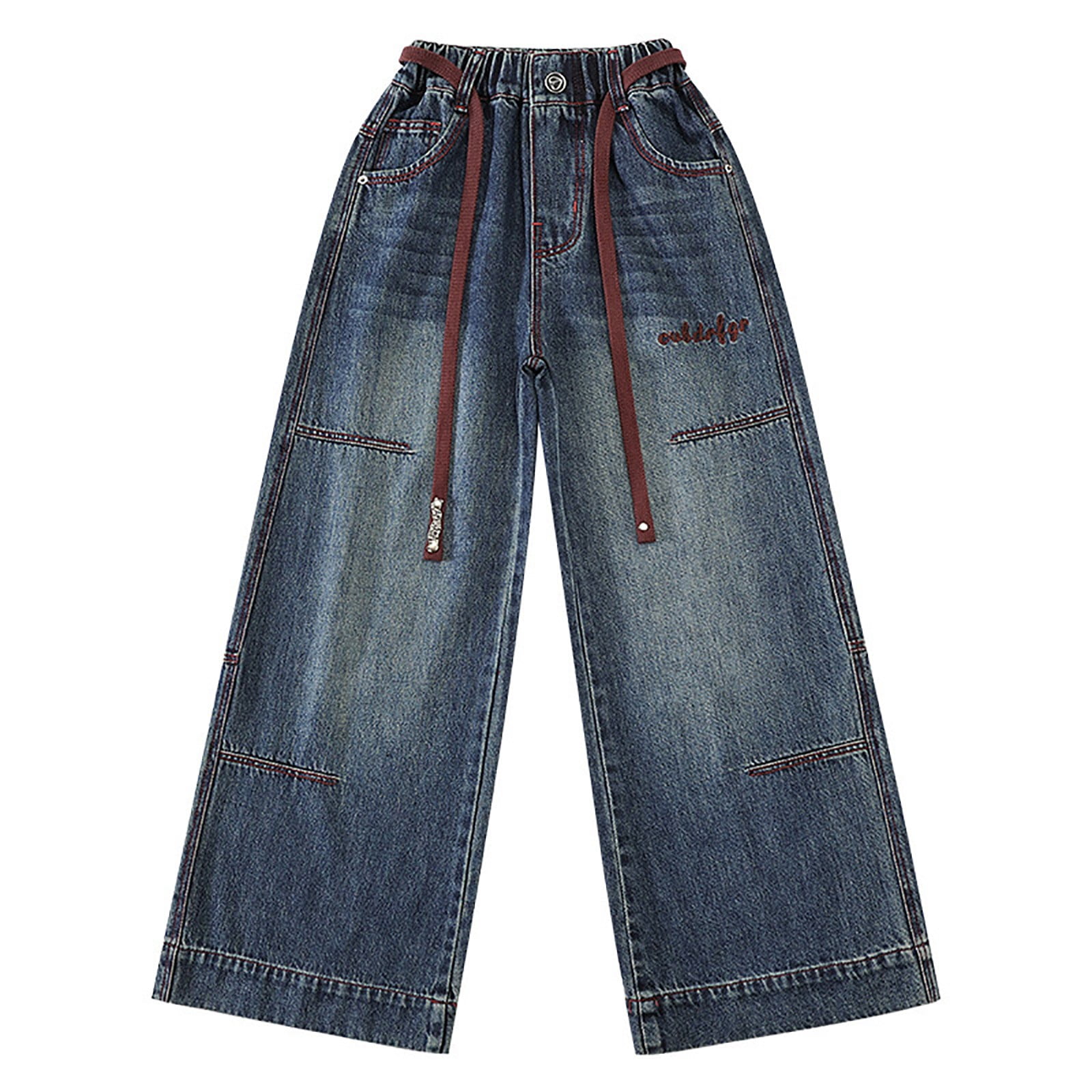 ZPYESWOW Baggy Jeans Low Rise Beach Pants Ice Skating Pants for Girls ...