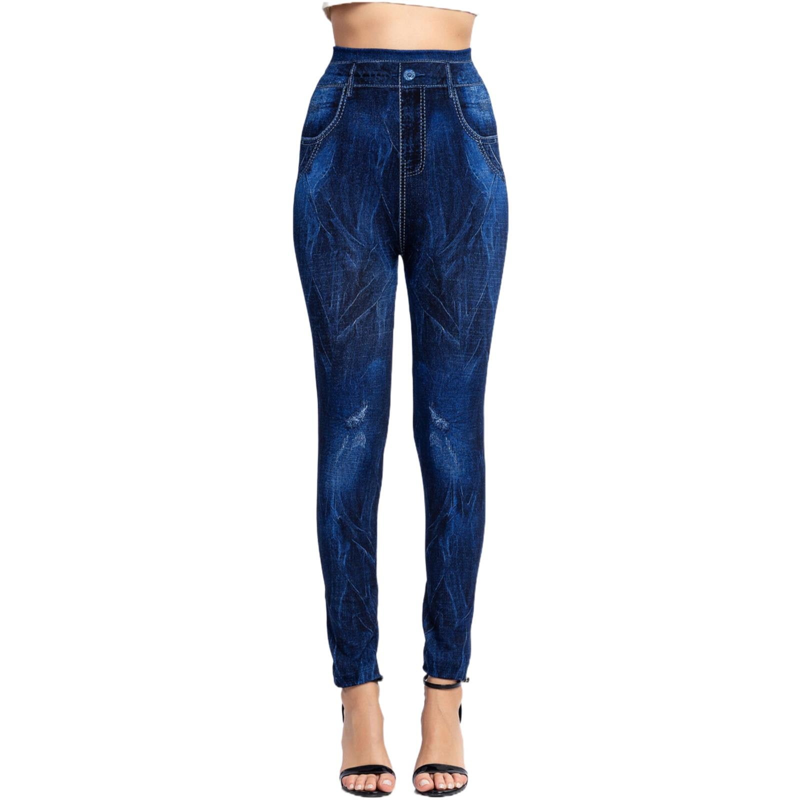 ZPYESWOW Womens Pants Elastic Waist Women'S Stretch Slim Fit Denim ...