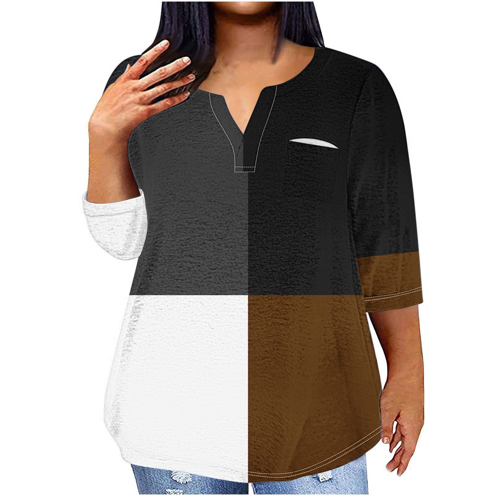 ZQGJB Plus Size Tunic Tops for Women Casual 3/4 Sleeve Summer Color ... ZQGJB Plus Size Tunic Tops for Women Casual 3/4 Sleeve Summer Color ...