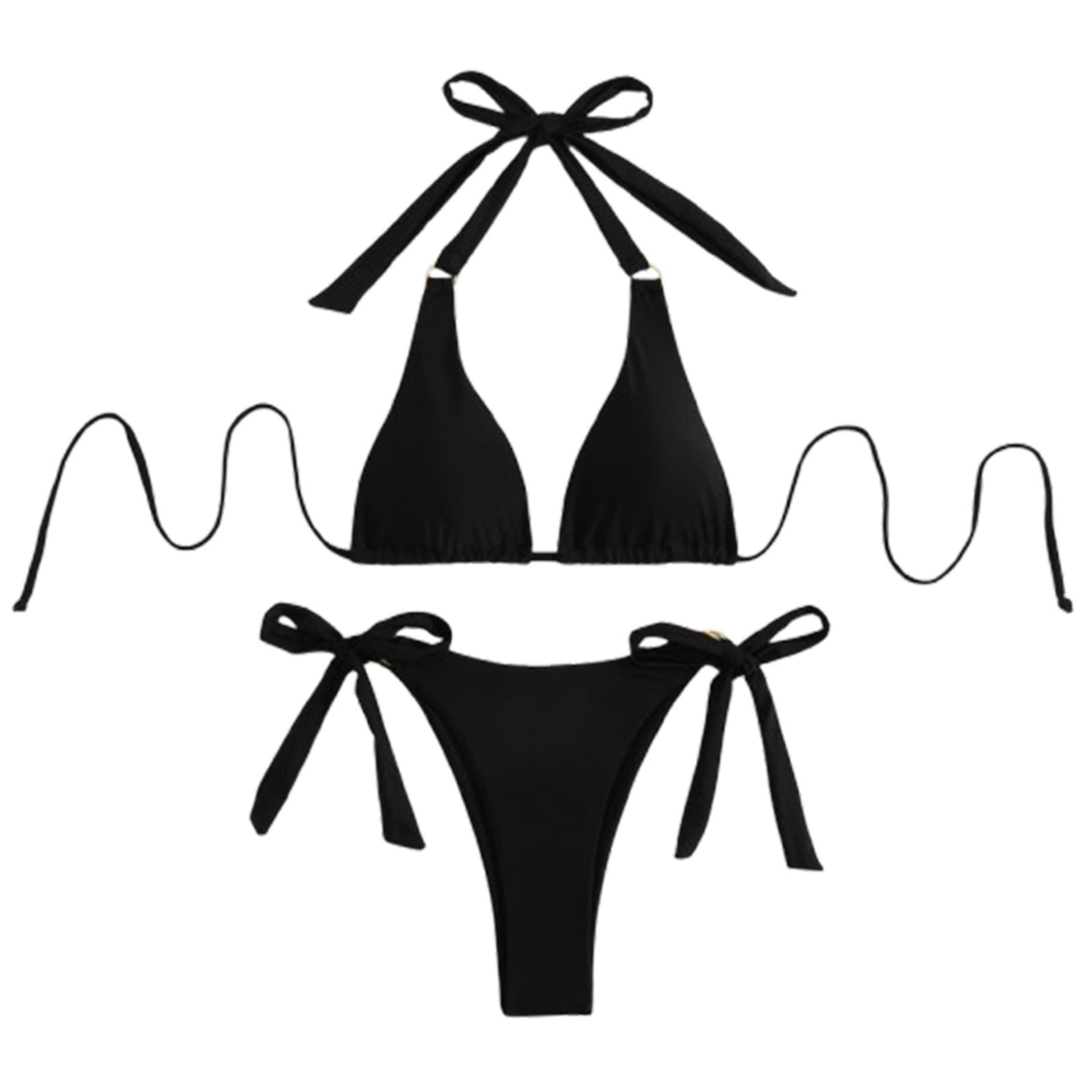 ZQGJB Women Halter Bikini Set - Adjustable Spaghetti Strappy Two Piece ...