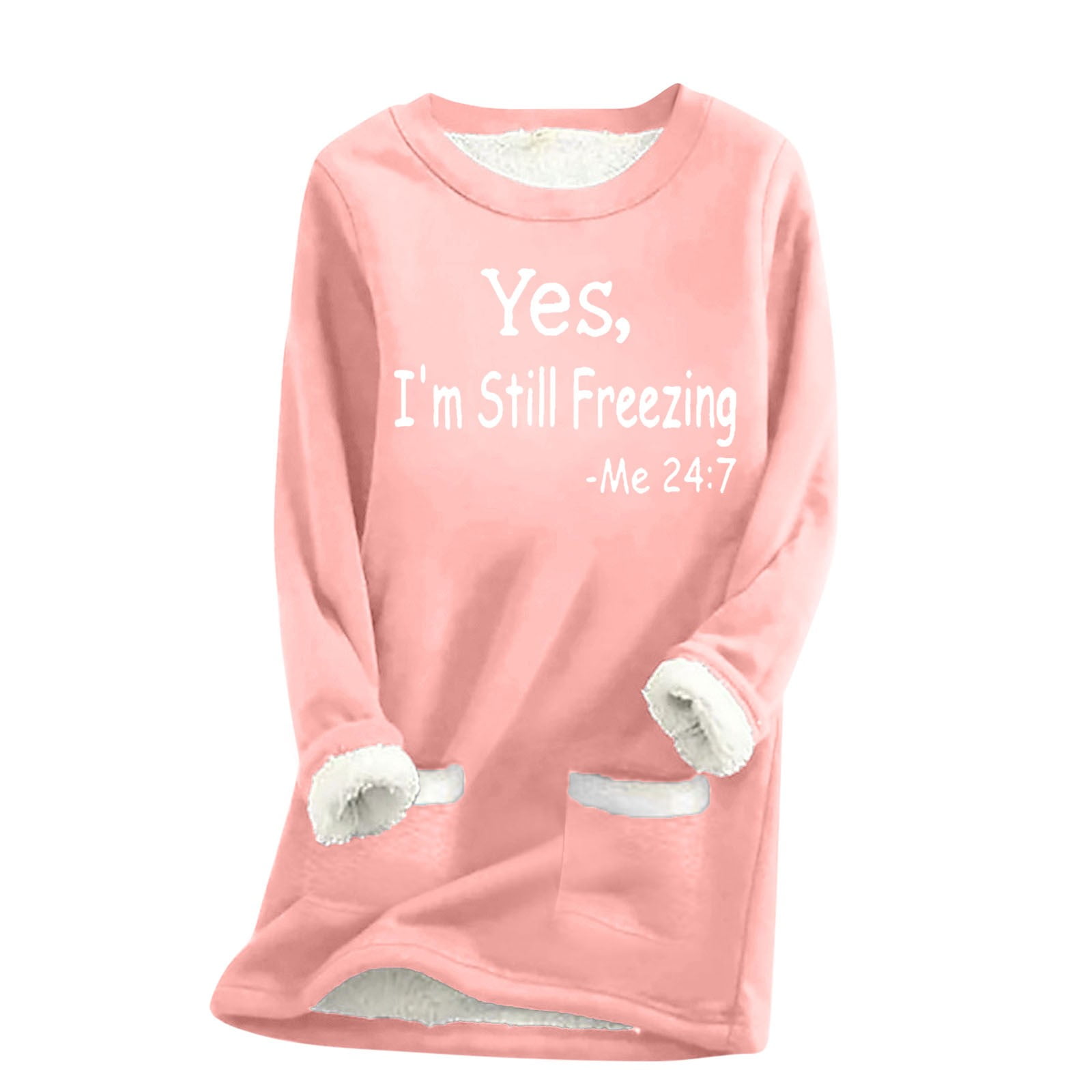 ZQGJB Yes, I'm Still Freezing -Me 24:7 Funny Letters Print Sherpa ...