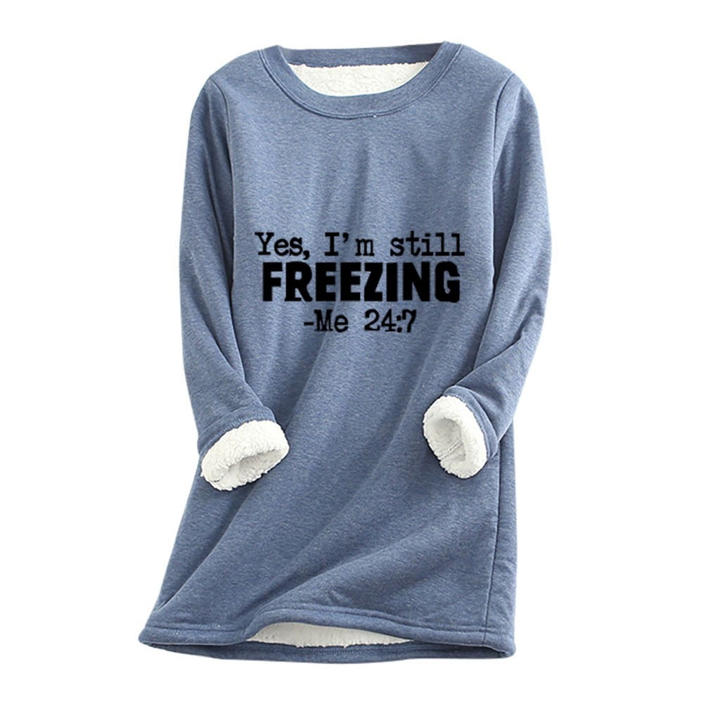 ZQGJB Yes, I'm Still Freezing -Me 24:7 Funny Letters Print Sherpa ...