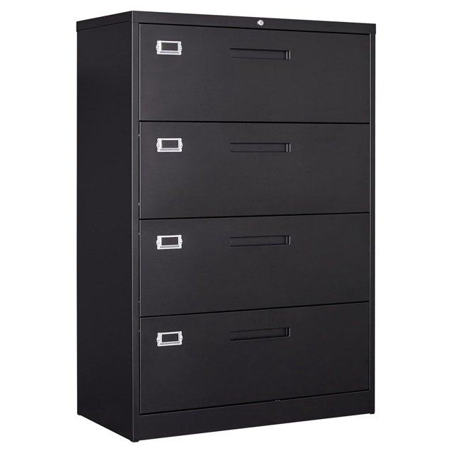 ZQRPCA File Cabinet with Lock 4 Drawer Lateral File Cabinets for Legal ...