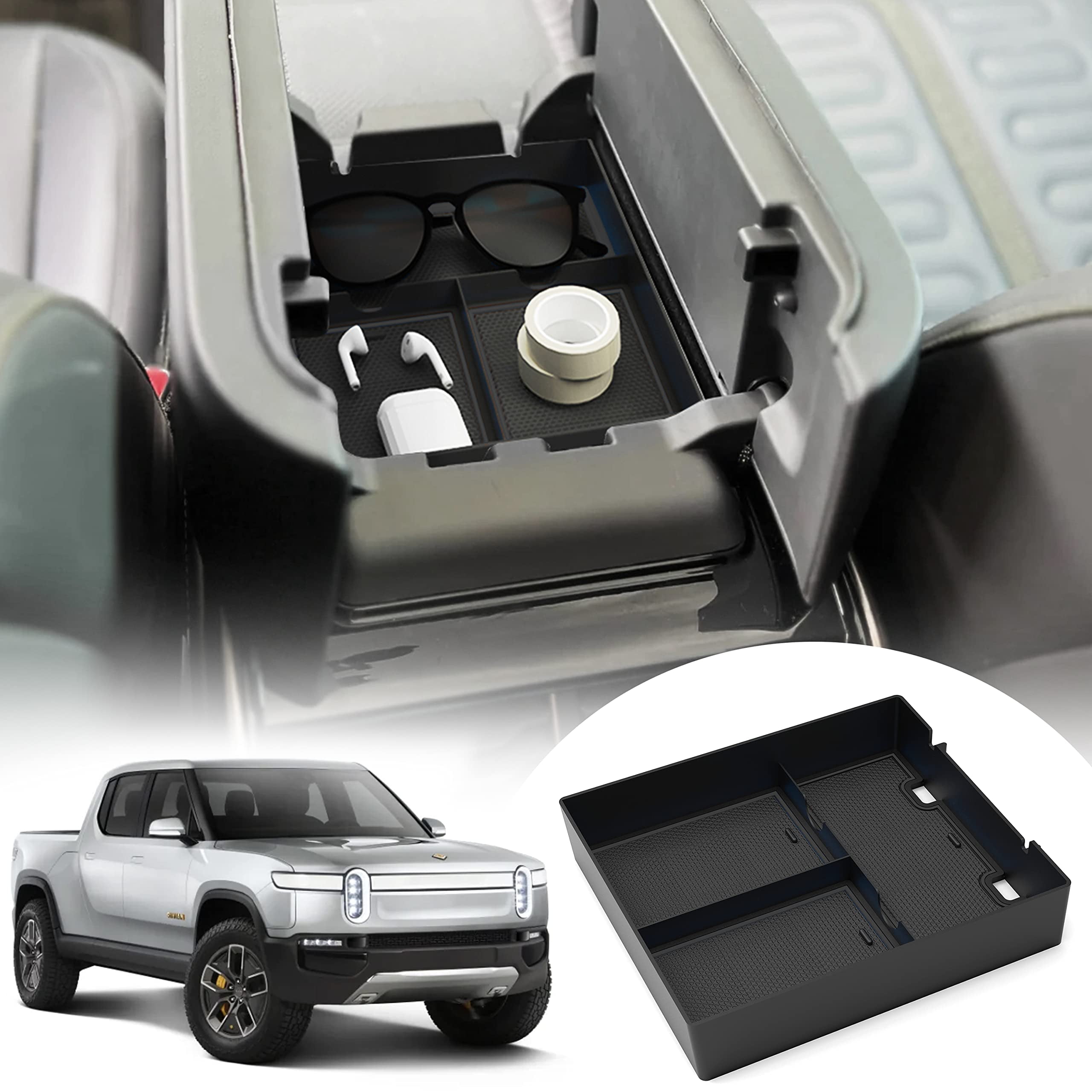 ZQULOYO Center Console Organizer CM31 Box for Rivian R1T & Rivian R1S ...