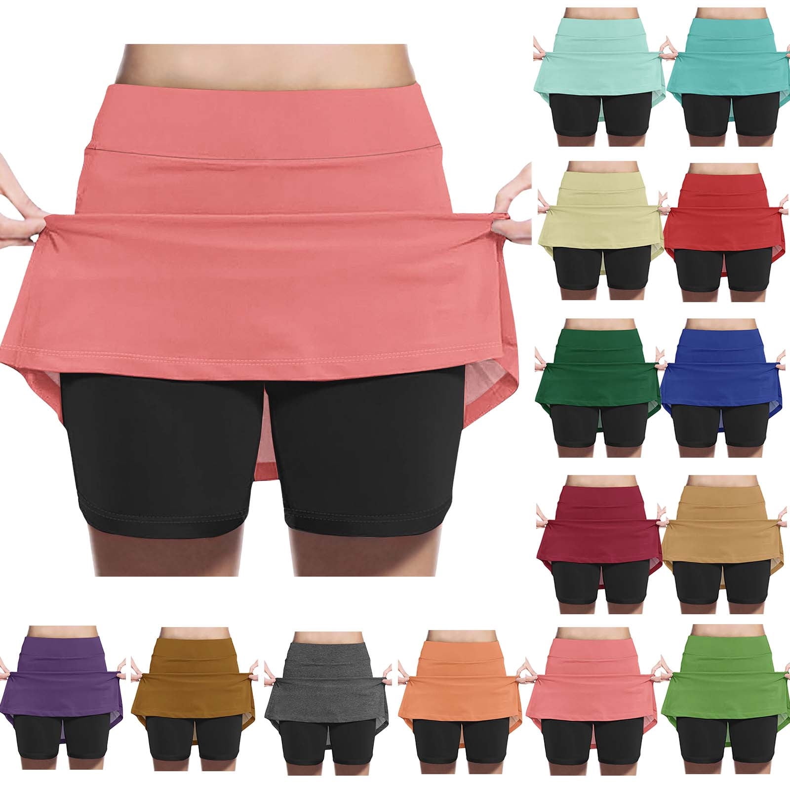 ZQUUVOU Girls Color Block Skort Faux 2 Piece A Line Tennis Skirts High ...