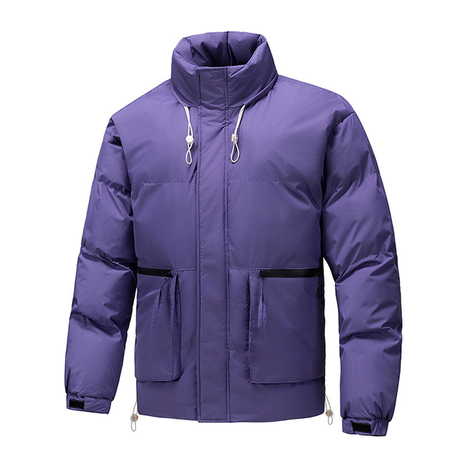 ZQUUVOU Men's Puffer Jacket Stand Collar Full Zip Front Jacket ...