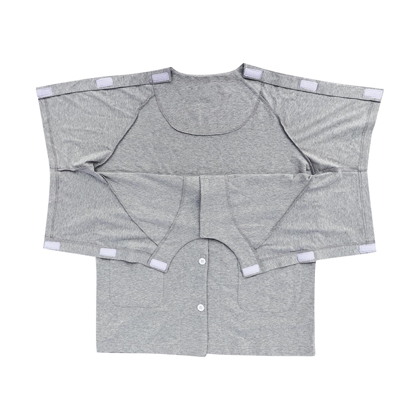 ZQUUVOU Post Shoulder Surgery Shirts Cotton Recovery Tear Away Short ...