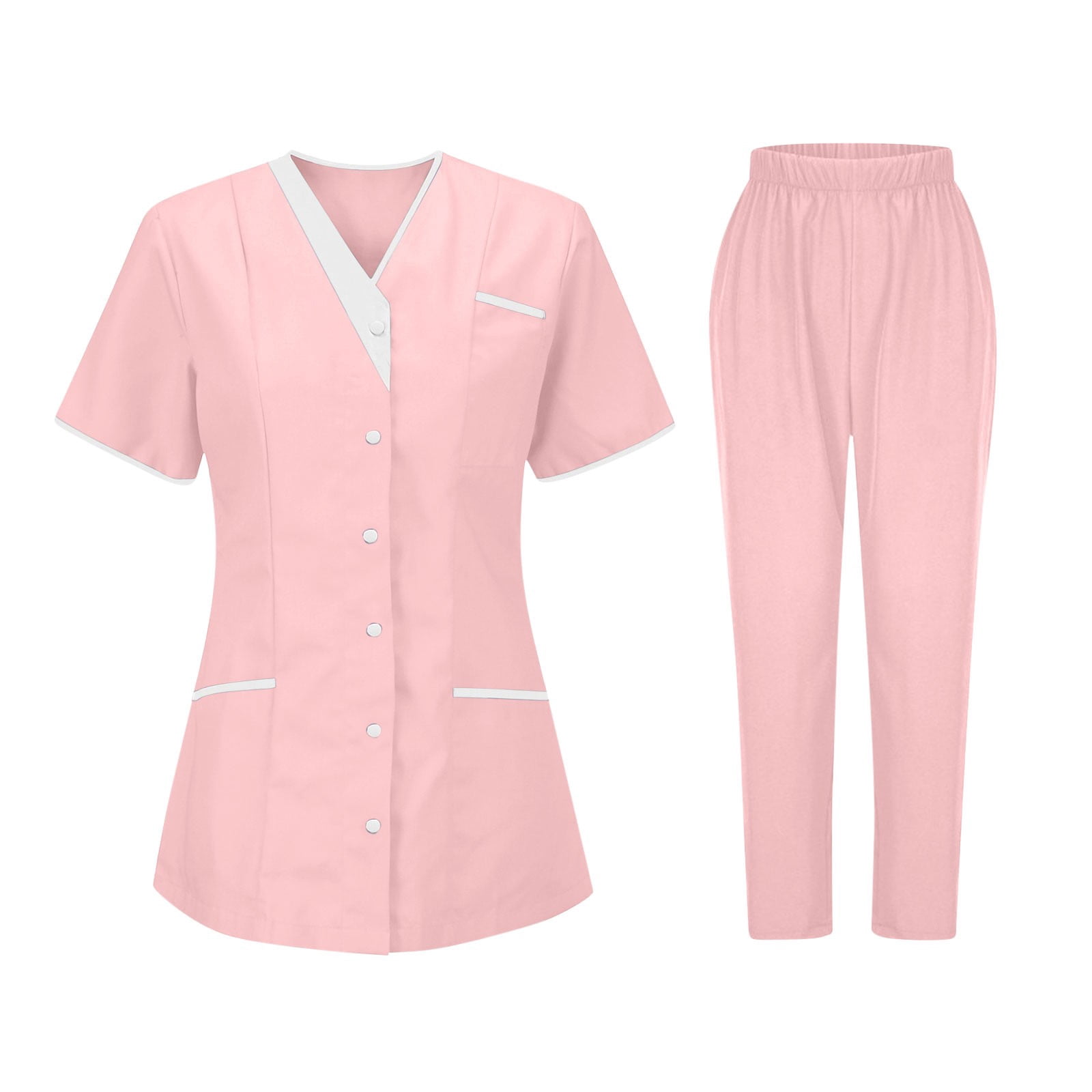 ZQUUVOU Scrub Sets for Woman V Neck Nursing Uniform Set Healthcare ...