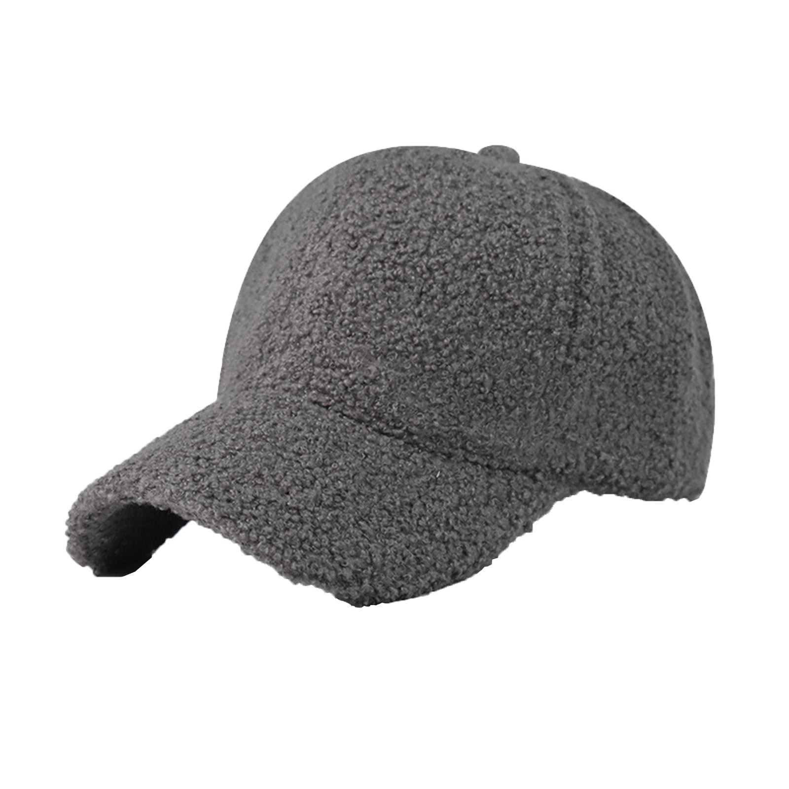 ZQUUVOU Winter Baseball Cap for Women Men Faux Fur Fuzzy Baseball Cap ...