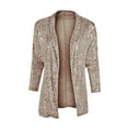 ZQUUVOU Women Casual Long Sleeve Solid Color Sequin Hoodless Jacket Womens Fall Fomal Outwear ...
