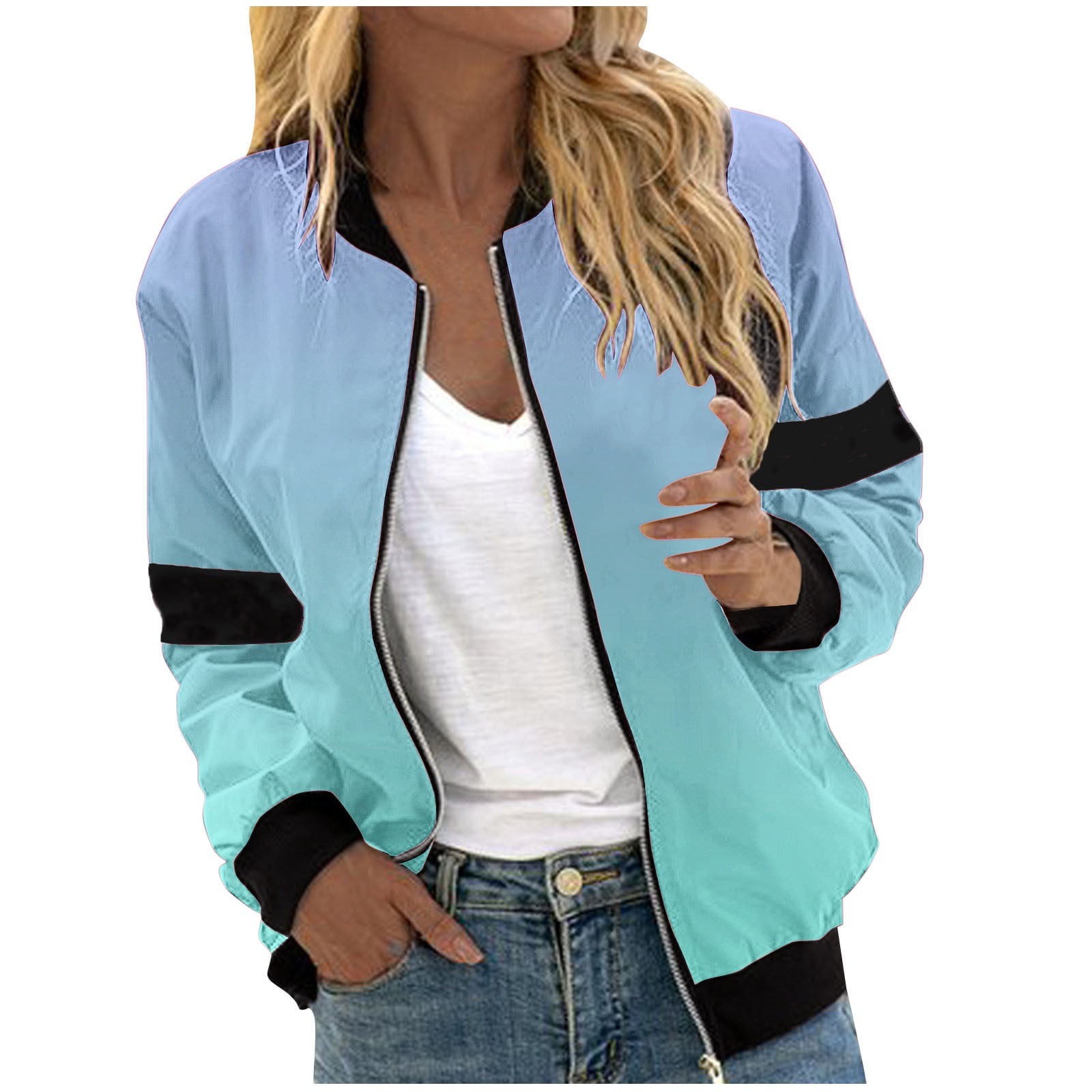 ZQUUVOU Women's Casual Lightweight Jackets Zip Up Spring Jacket ...