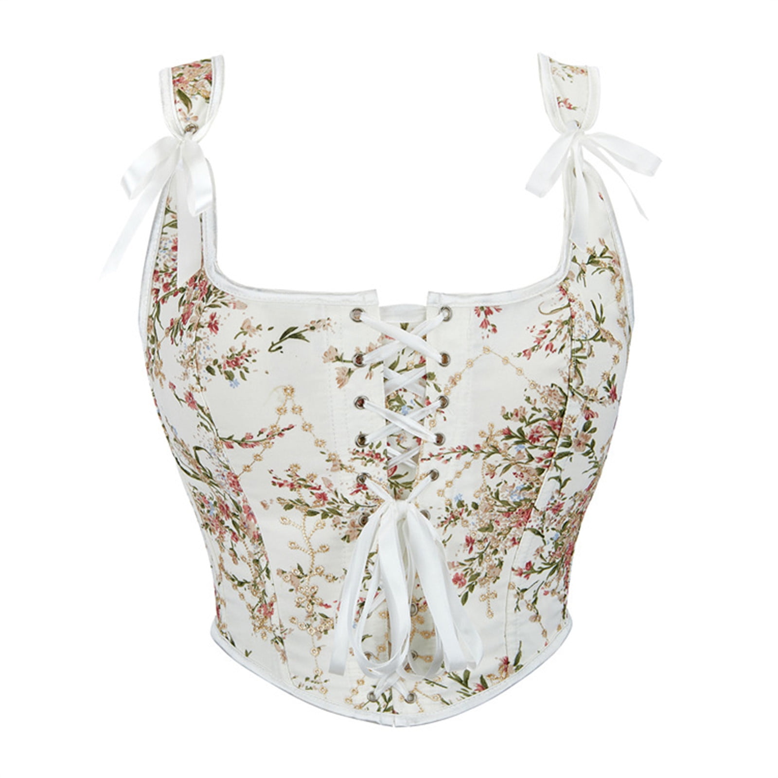 ZQUUVOU Women's Corset Top Vintage Renaissance Jacquard Bustier with ...