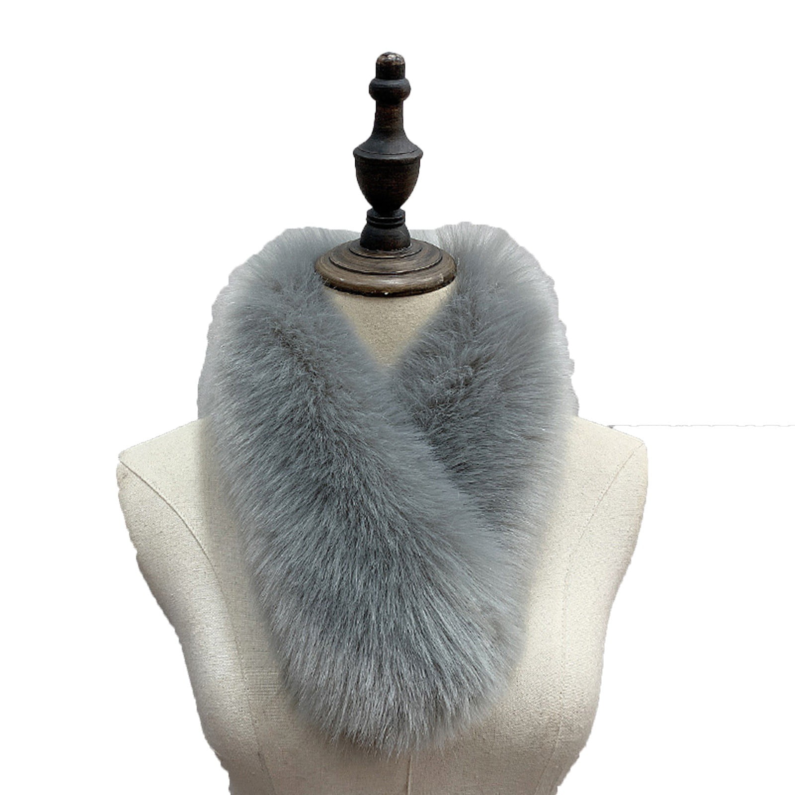 ZQUUVOU Women's Faux F Fur Scarf Collar Pure Color Shawl Wrap Plush ...