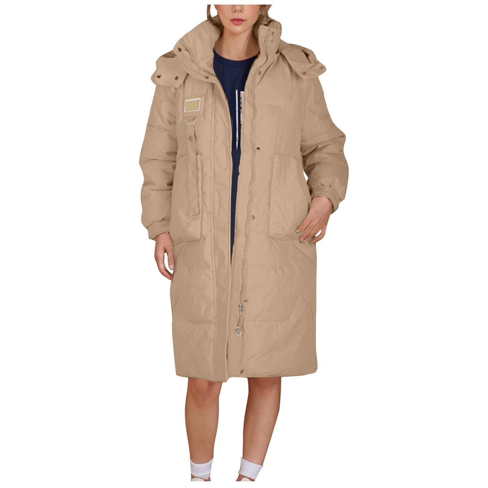 ZQUUVOU Women's Long Puffer Coat Winter Thermal Quilted Jacket Soft ...