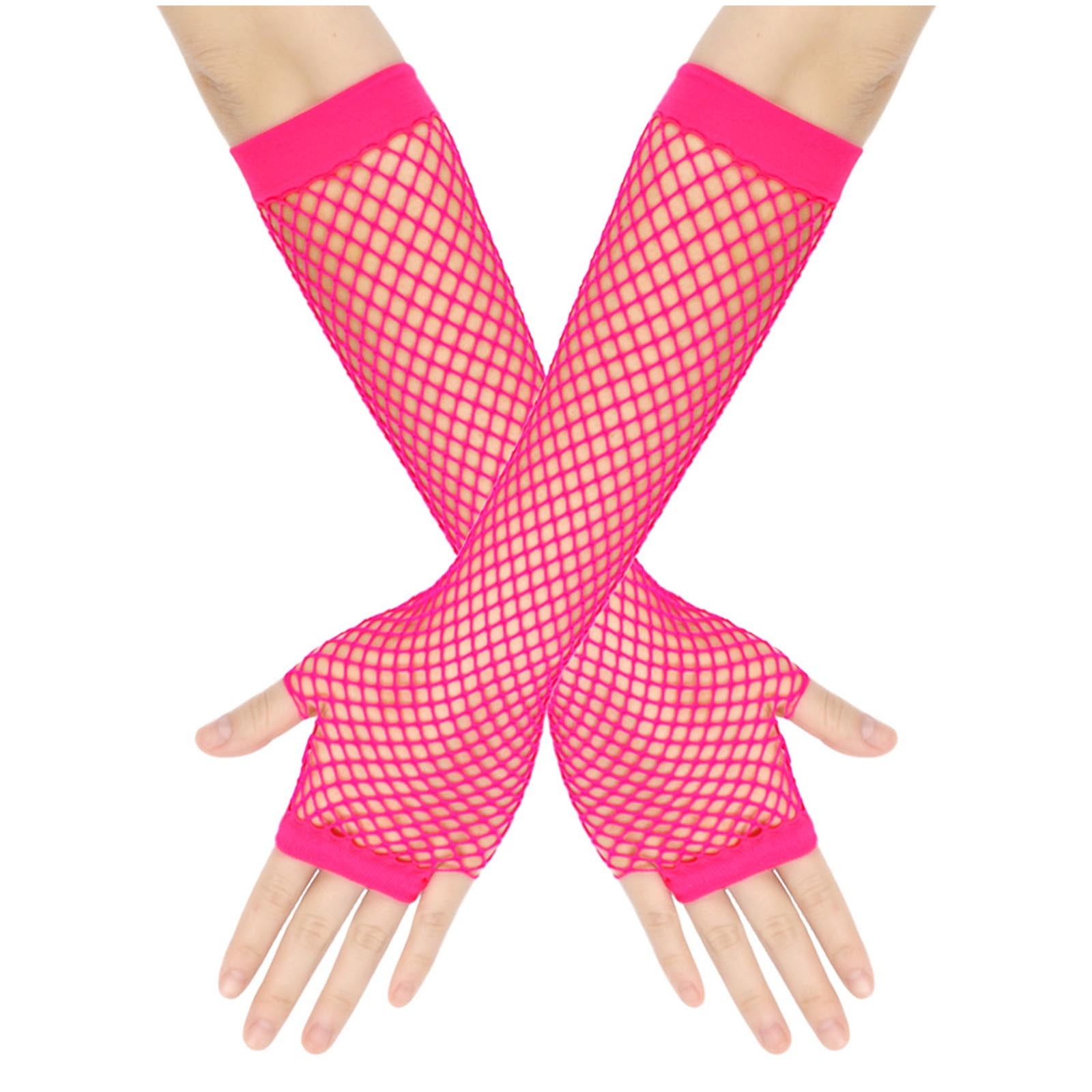 ZQUUVOU Women's Rhinestone Fishnets Gloves Arm Sleeves Mesh Lace Gloves ...