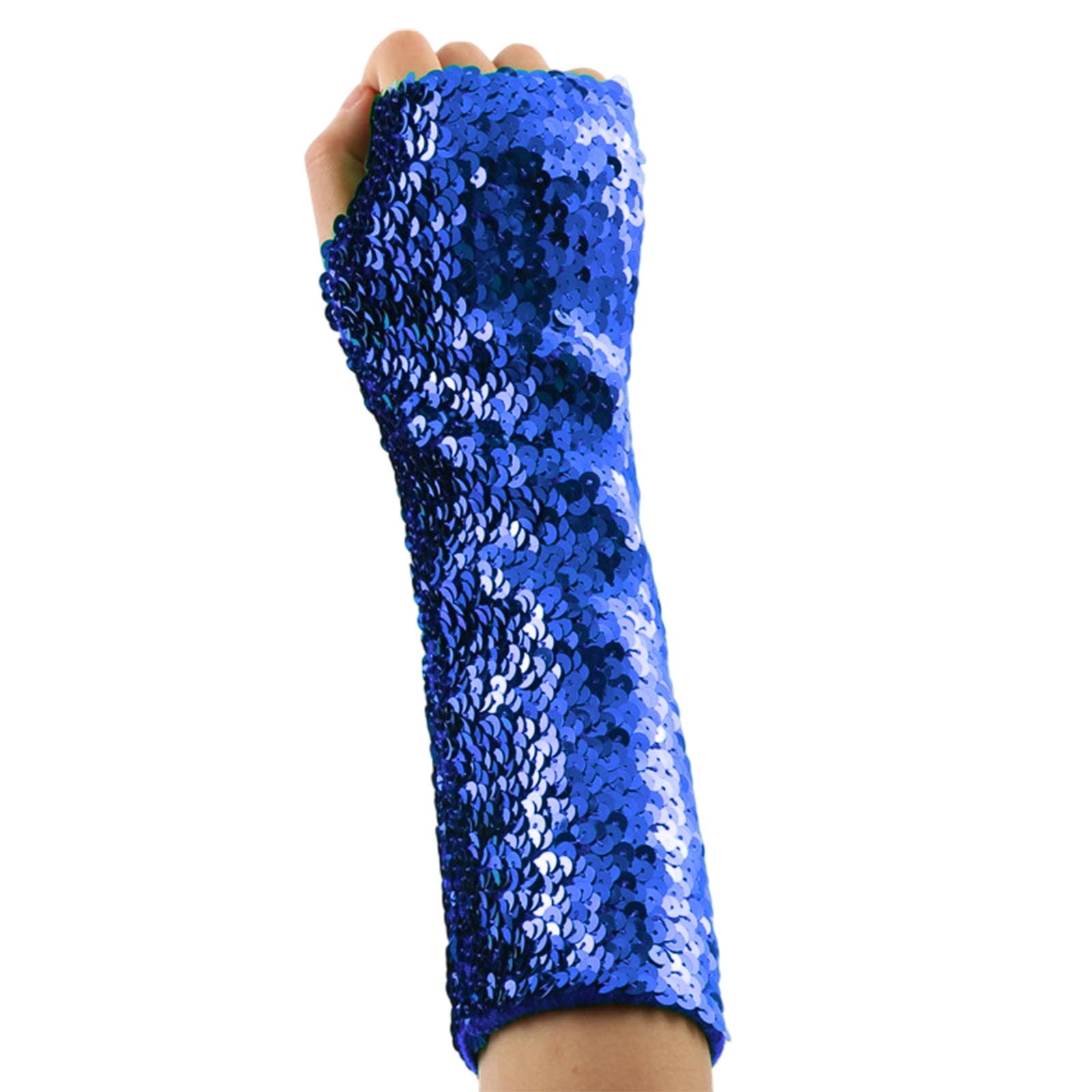 ZQUUVOU Women's Sequin Gloves Stretchy Sparkly Carnival Party Gloves ...