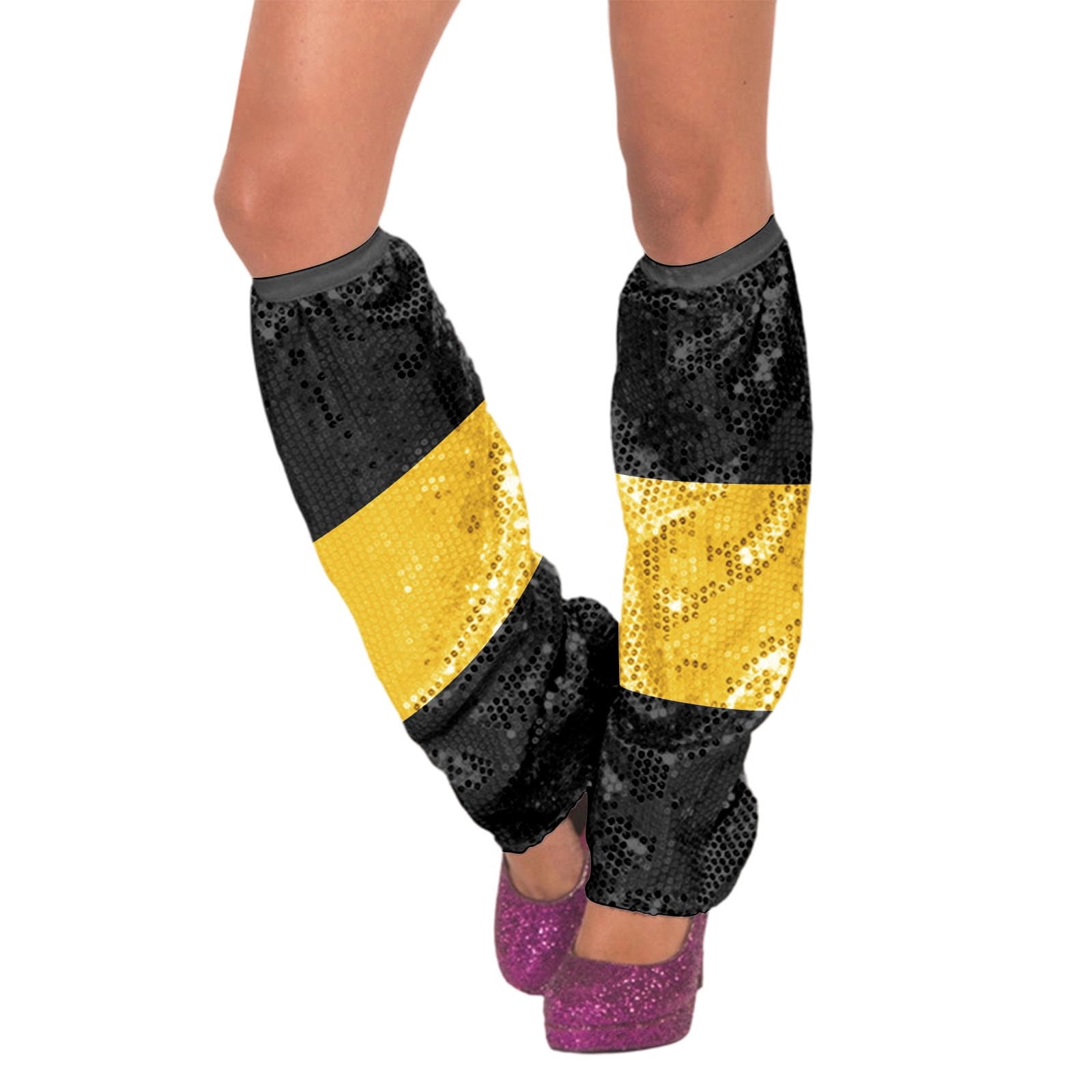 ZQUUVOU Women's Sparkly Sequin Leg Warmers Mardi Gras Festival Glitter ...