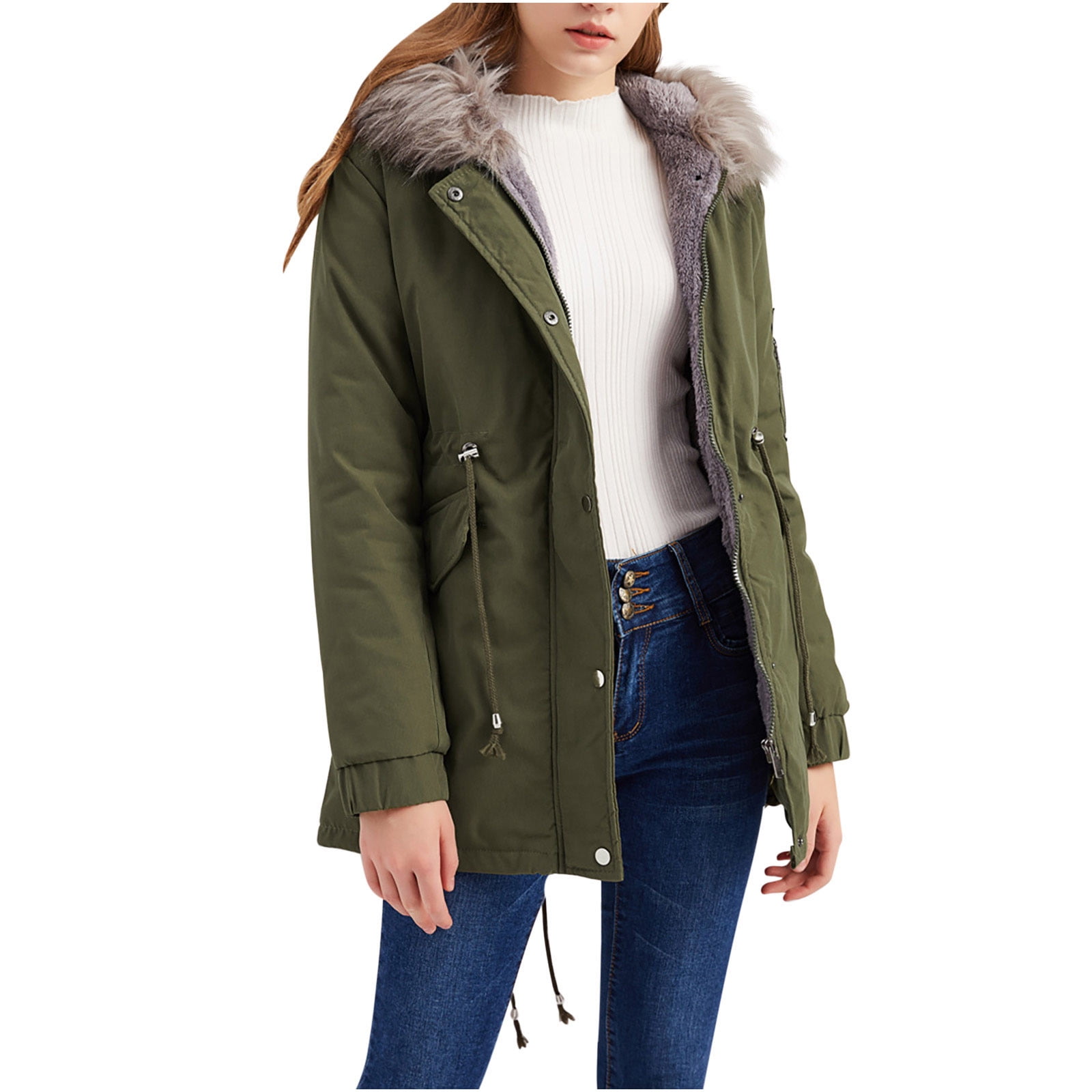 ZQUUVOU Women's Winter Quilted Jackets Mid-length Lightweight Hooded ...