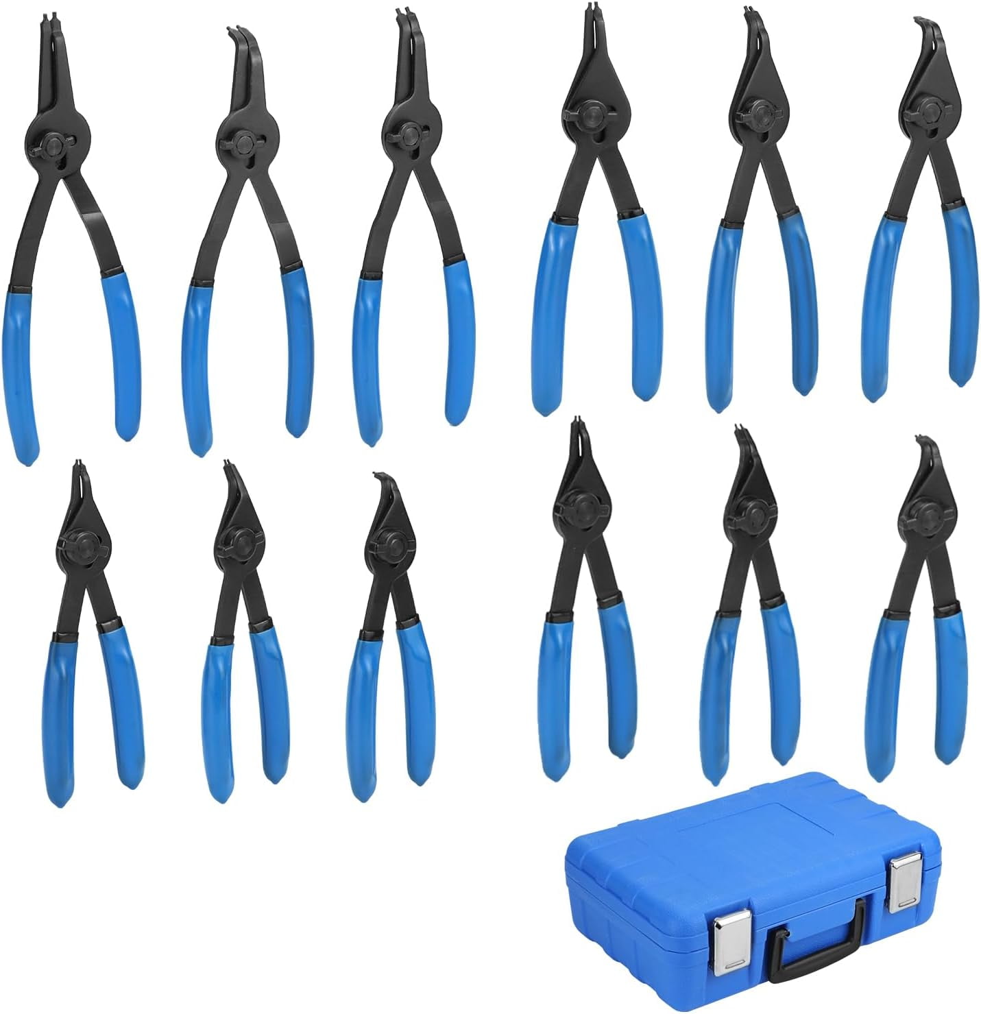 ZQZ 12 Piece Versatile Retaining Snap Ring Pliers Set, Heavy-Duty ...