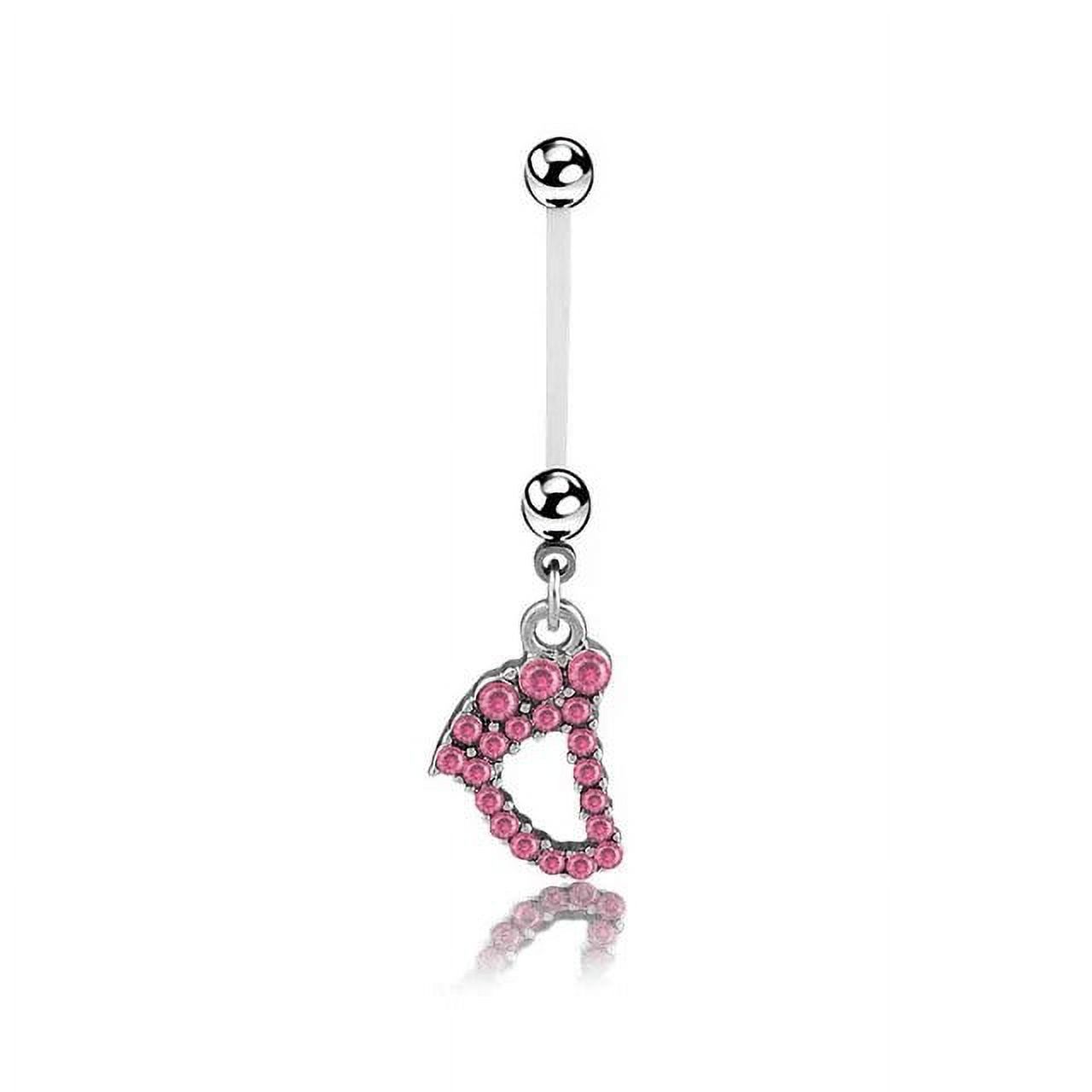 ZRB 1PC Pink Baby Feet Belly Navel Piercing Buckle Umbilical Nail Heart ...