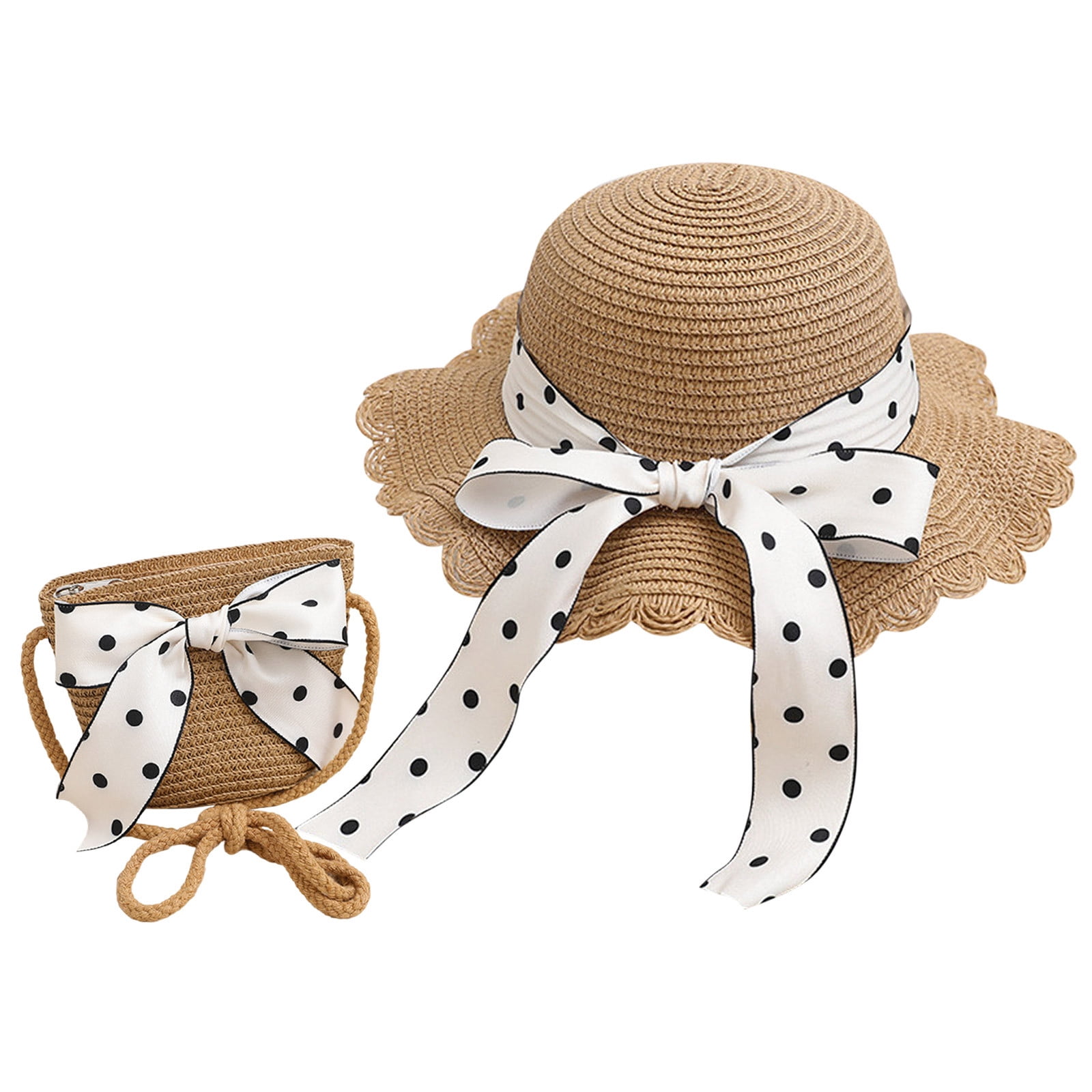 ZRBYWB Children Girls Cartoon Flower Sunshade Hat Straw Beach Sun Hat ...