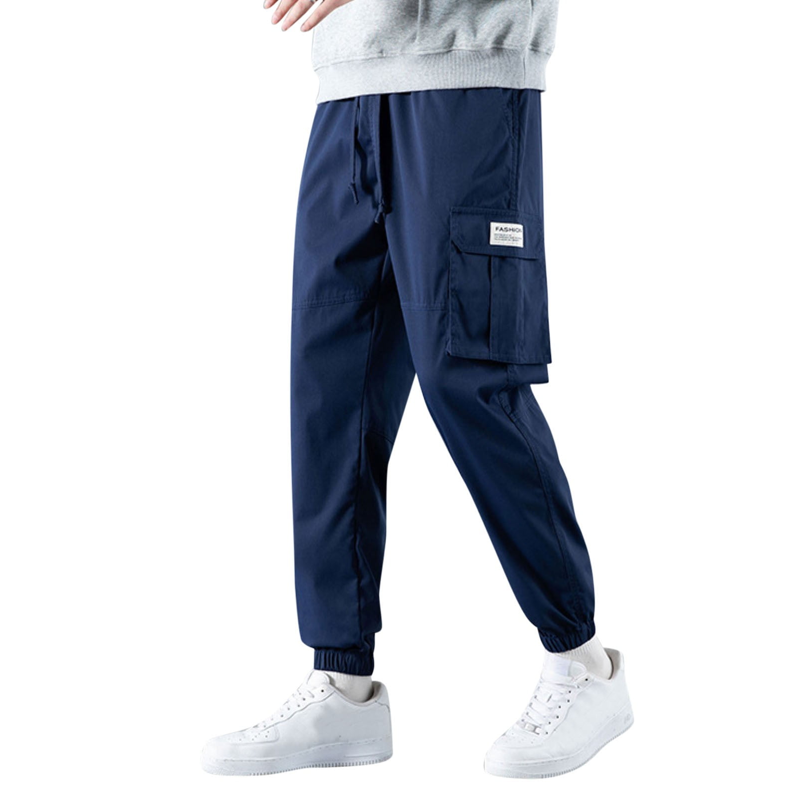 Zrbywb Mens Pants Male Versatile All Season Cargo Pants Multi Pocket