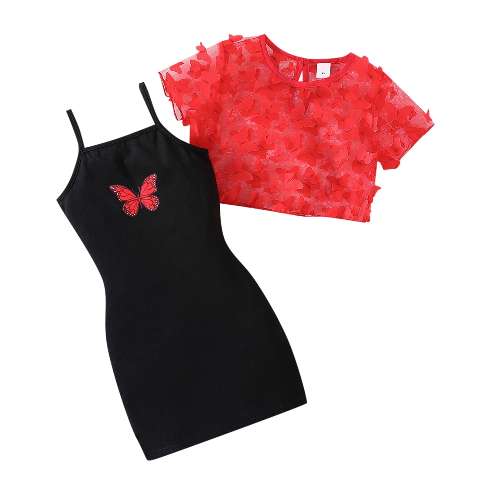 ZRBYWB Toddler Girls Clothes Litter Girl's 2 Piece Outfits Short Sleeve ...