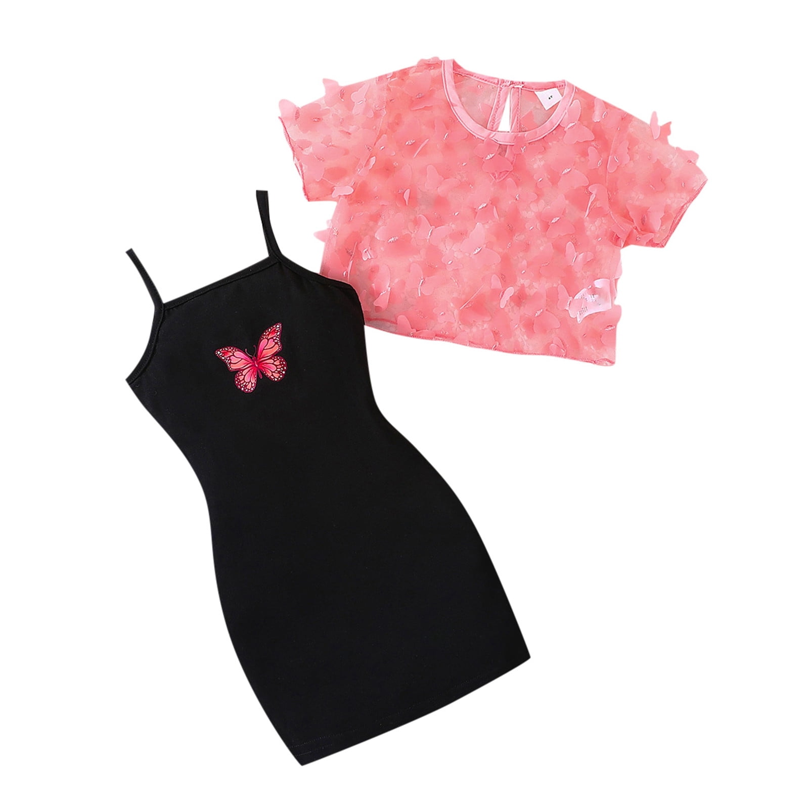 ZRBYWB Toddler Girls Clothes Litter Girl's 2 Piece Outfits Short Sleeve ...