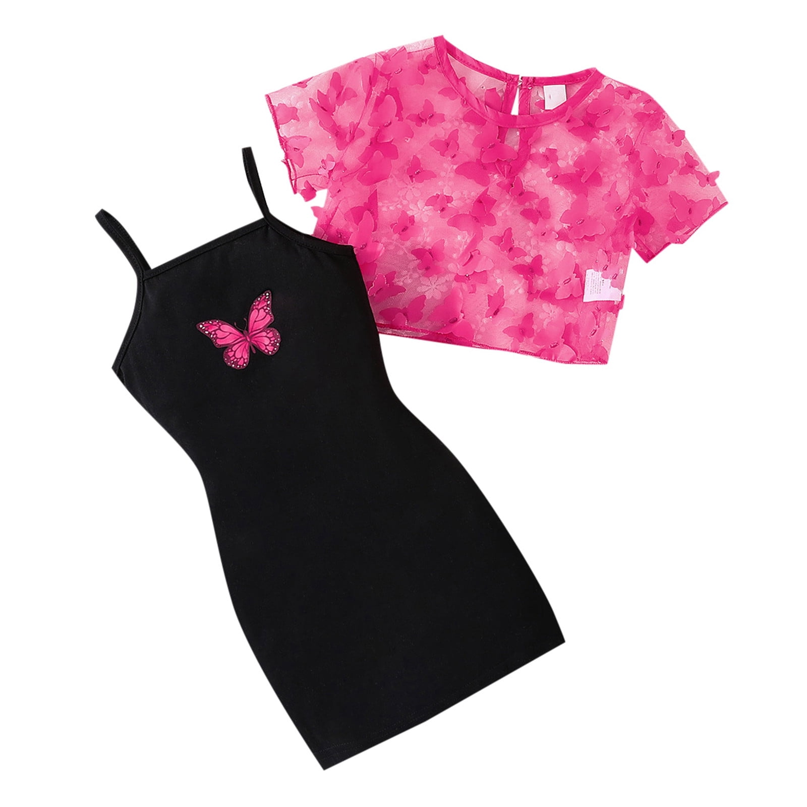 ZRBYWB Toddler Girls Clothes Litter Girl's 2 Piece Outfits Short Sleeve ...