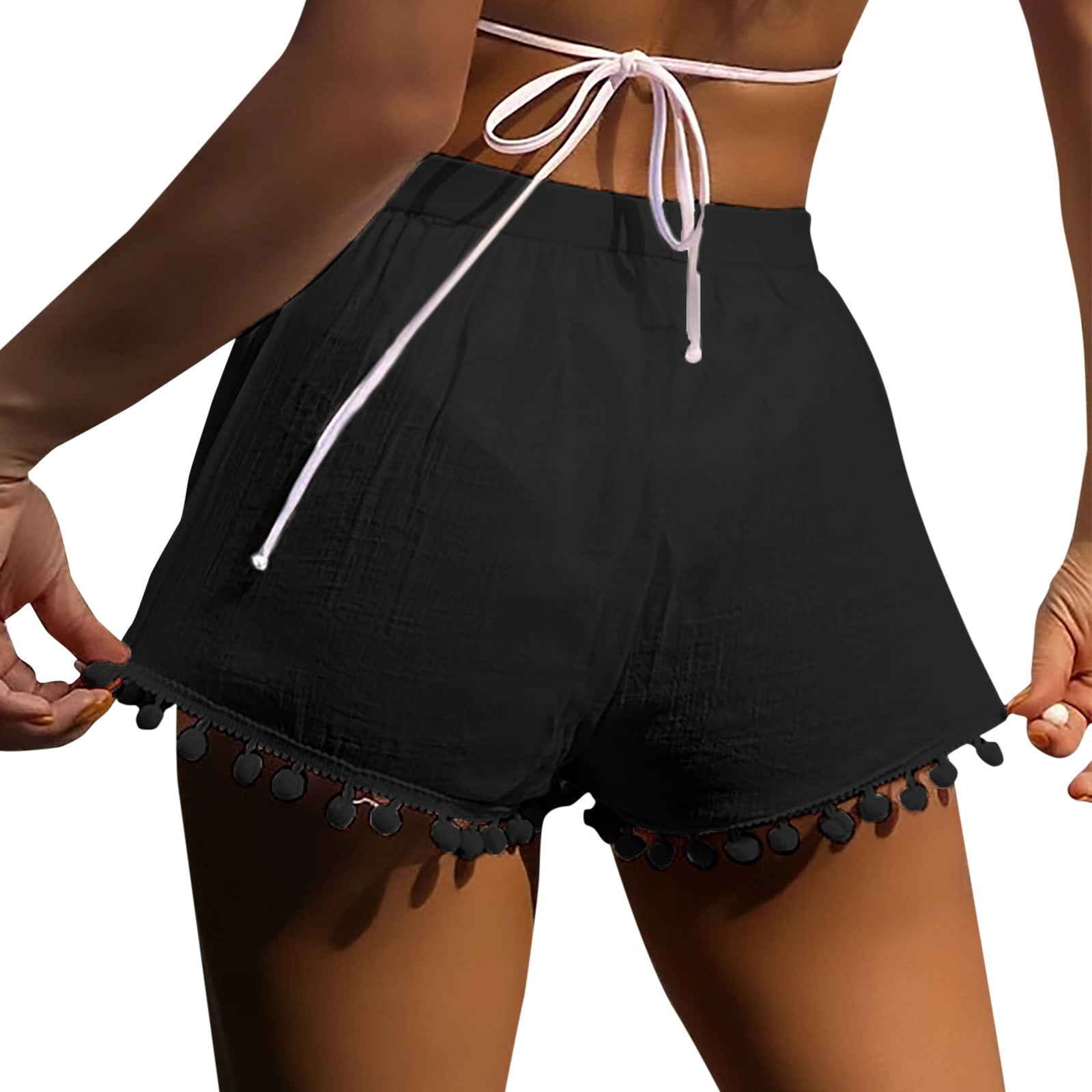 ZRBYWB Women's Shorts Beach Shorts Women's Beach Trunks Solid Color ...