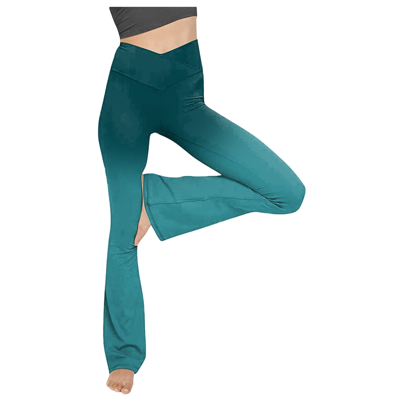 ZRBYWB Yoga Pants For Women Ladies Gradient Print Yoga Pants Boot Cut ...
