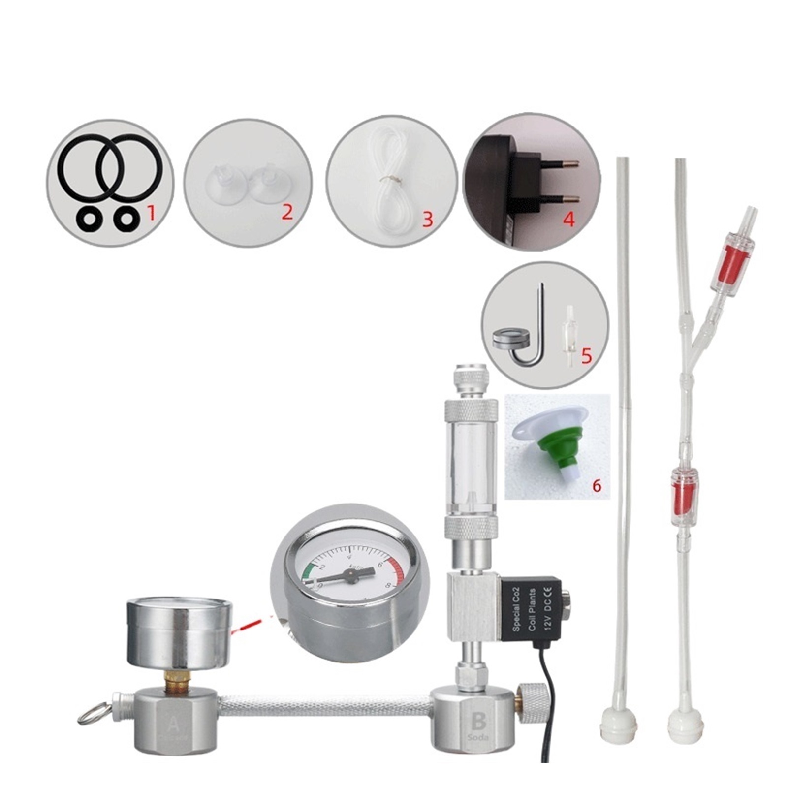 ZRDR Aquarium DIY CO2 generator system kit CO2 generator, bubble counter diffuser with solenoid ...