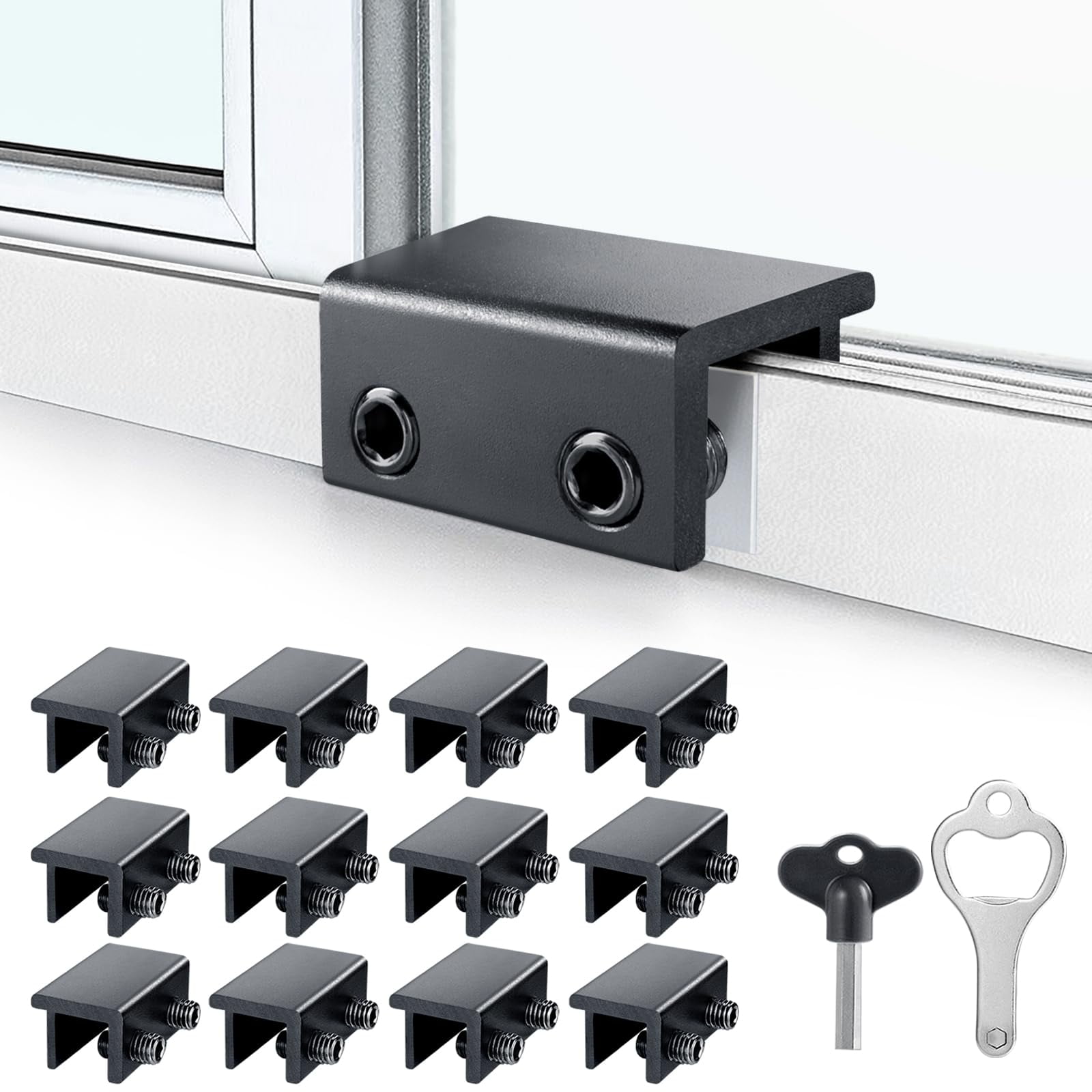 ZRFCXE Window Locks,12 Sets Sliding Window Locks with Key for Vertical ...