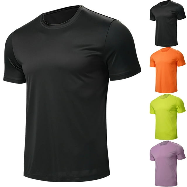 ZRGHAOYLQ Cooling Workout Shirts for Men Lightweight Short Sleeve Quick Dry Shirts Loose Fit Gym ...
