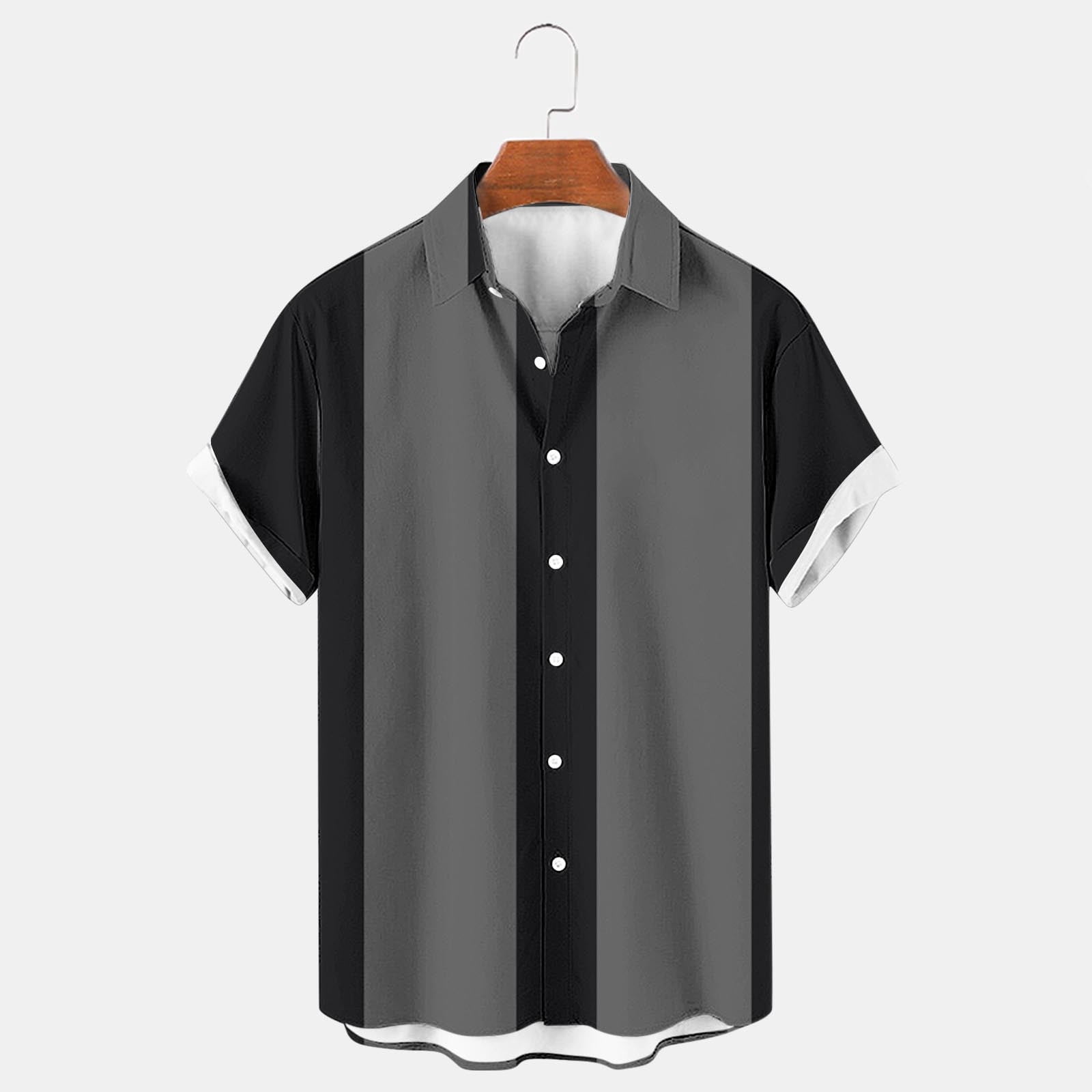ZRGHAOYLQ Luau Party Beach Shirt for Men Business Casual Color Block ...