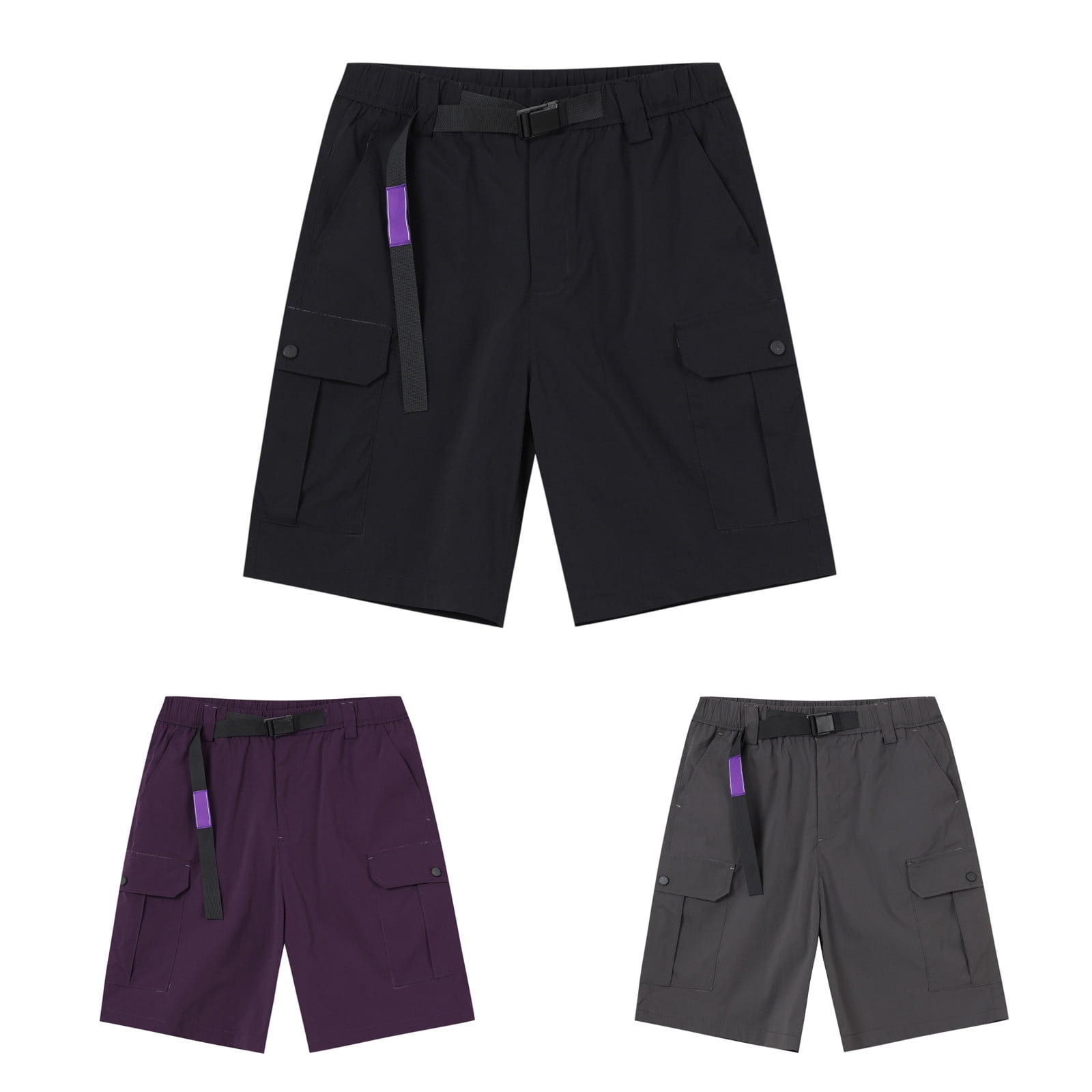 ZRGHAOYLQ Men's Multi-Pockets Drawstring Elastic Waist Cargo Shorts ...