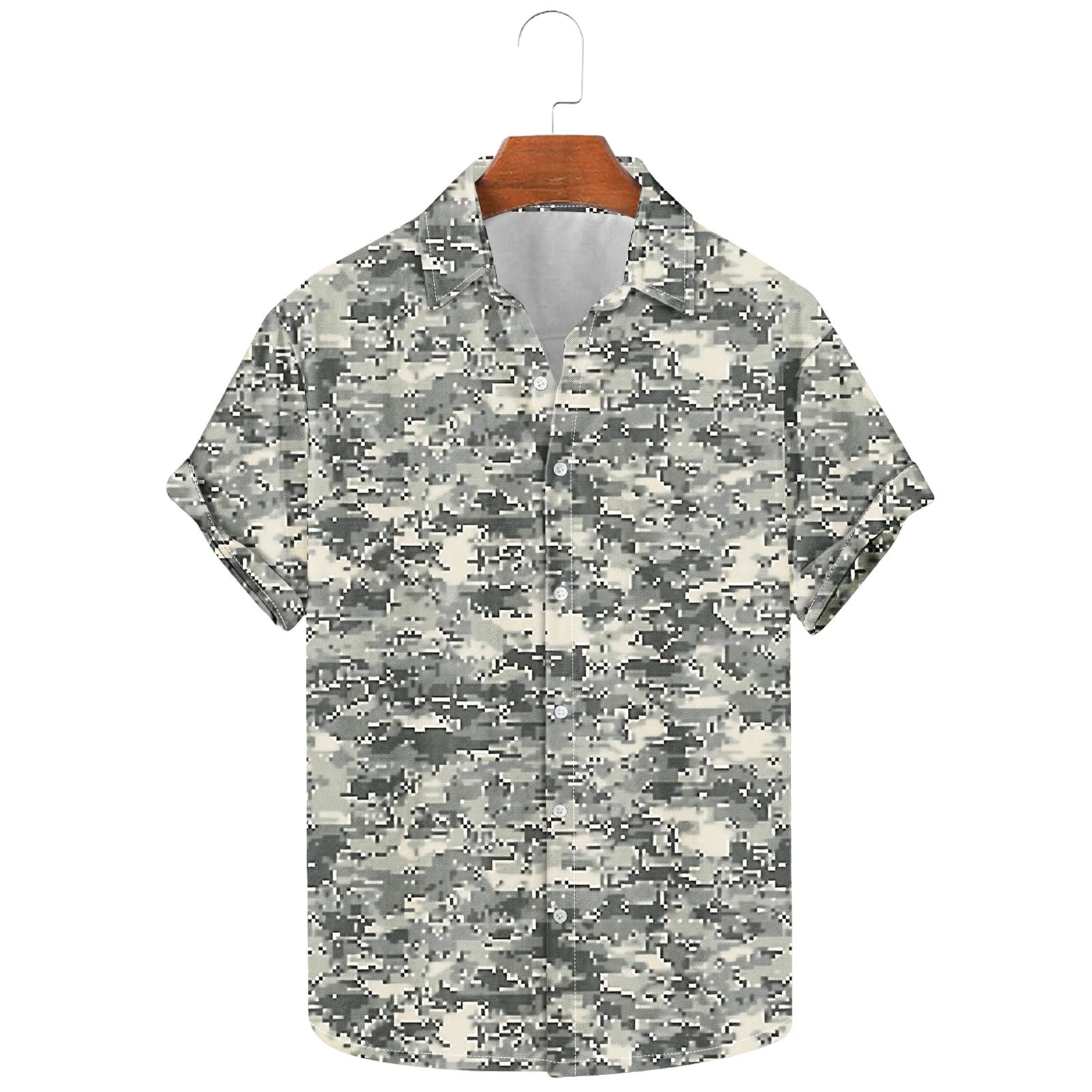 ZRGHAOYLQ Mens Camo Shirts Big and Tall Button Down Shirt Quick Dry Sun Protection Tshirts ...