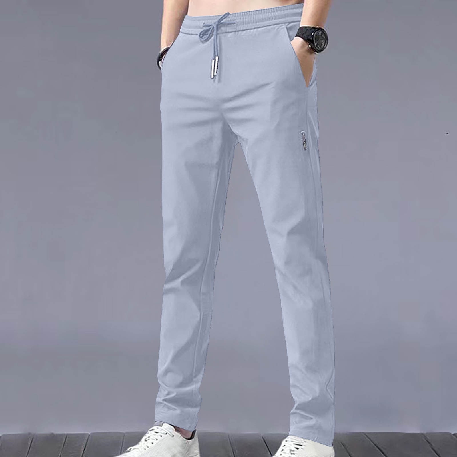 ZRGHAOYLQ Mens Elastic Waist Joggers with Drawstring Casual Pocket ...