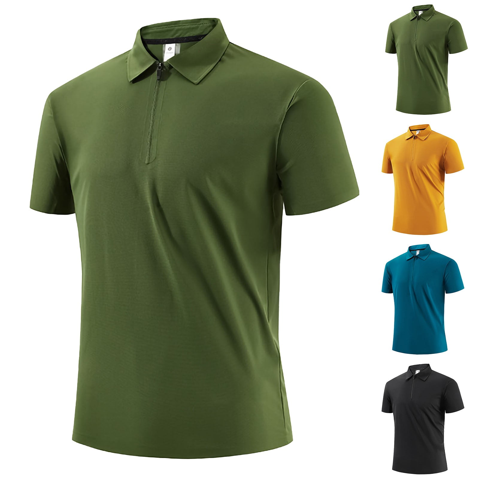 ZRGHAOYLQ Quarter Zip Muscle Shirt Plus Size Mens Big and Tall ...