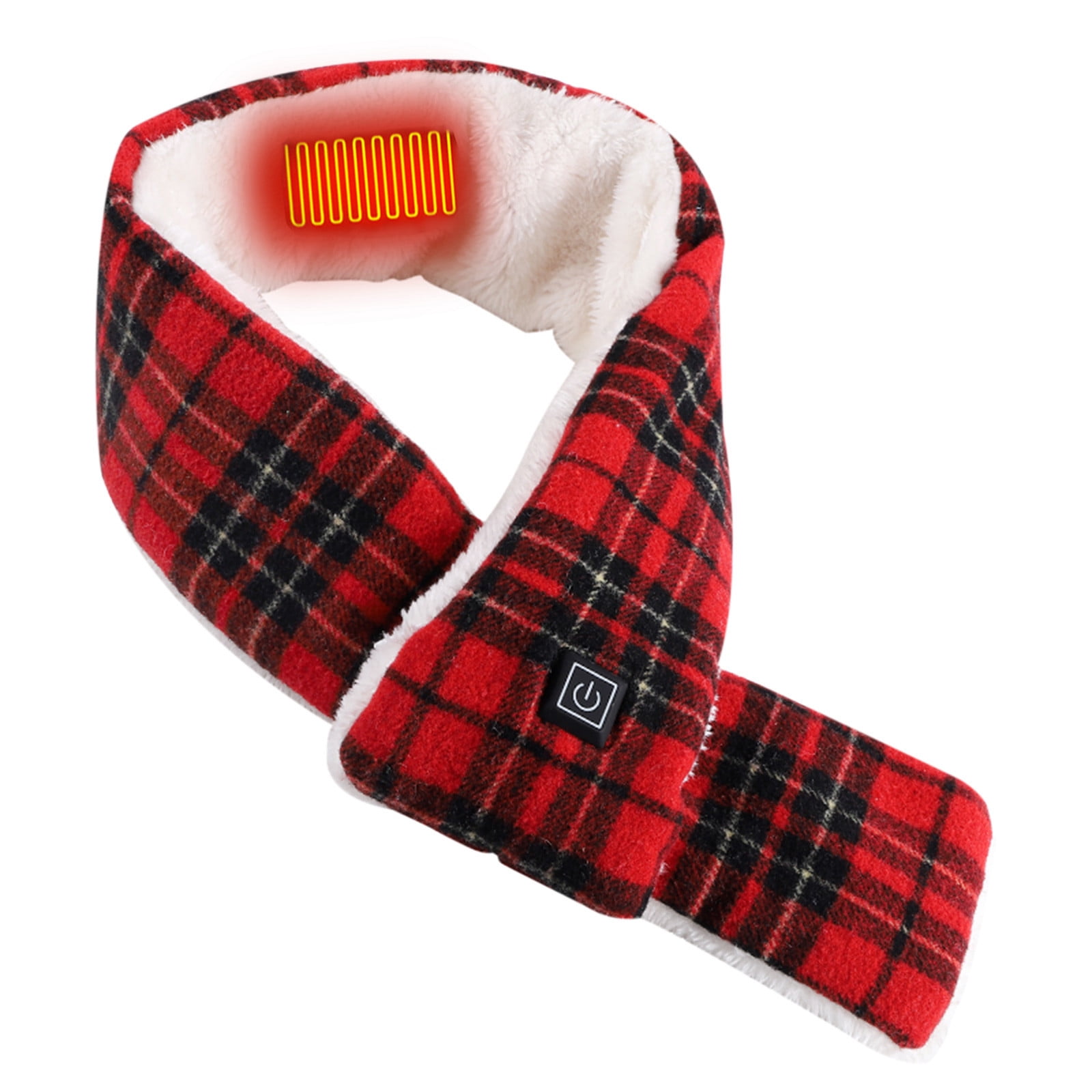 ZRGHAOYLQ Winter Plaid Scarf Neck Heating Pad Cordless Rechargeable ...